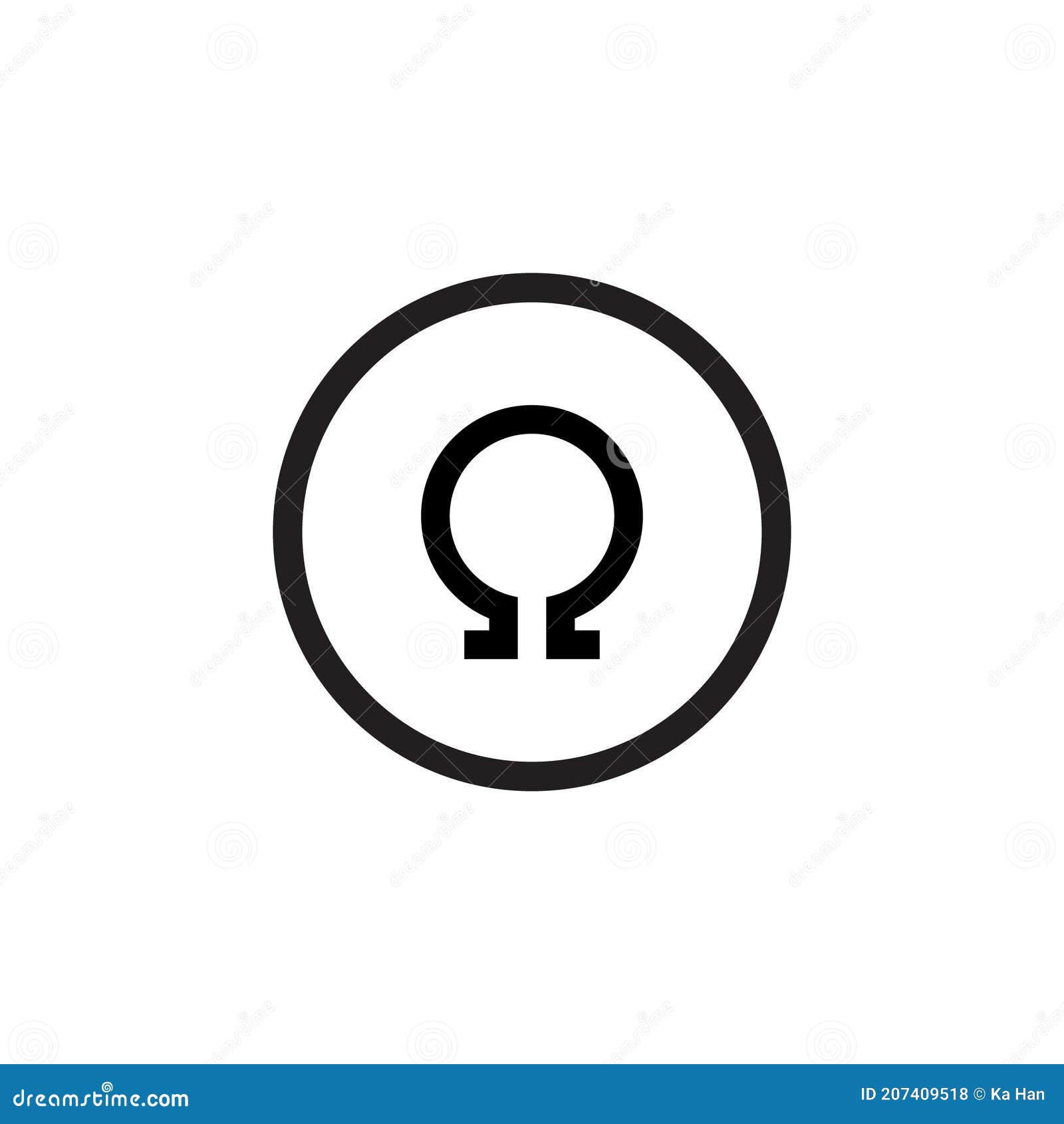 Omega Symbol Vector in Isolated on White Background Stock Vector ...
