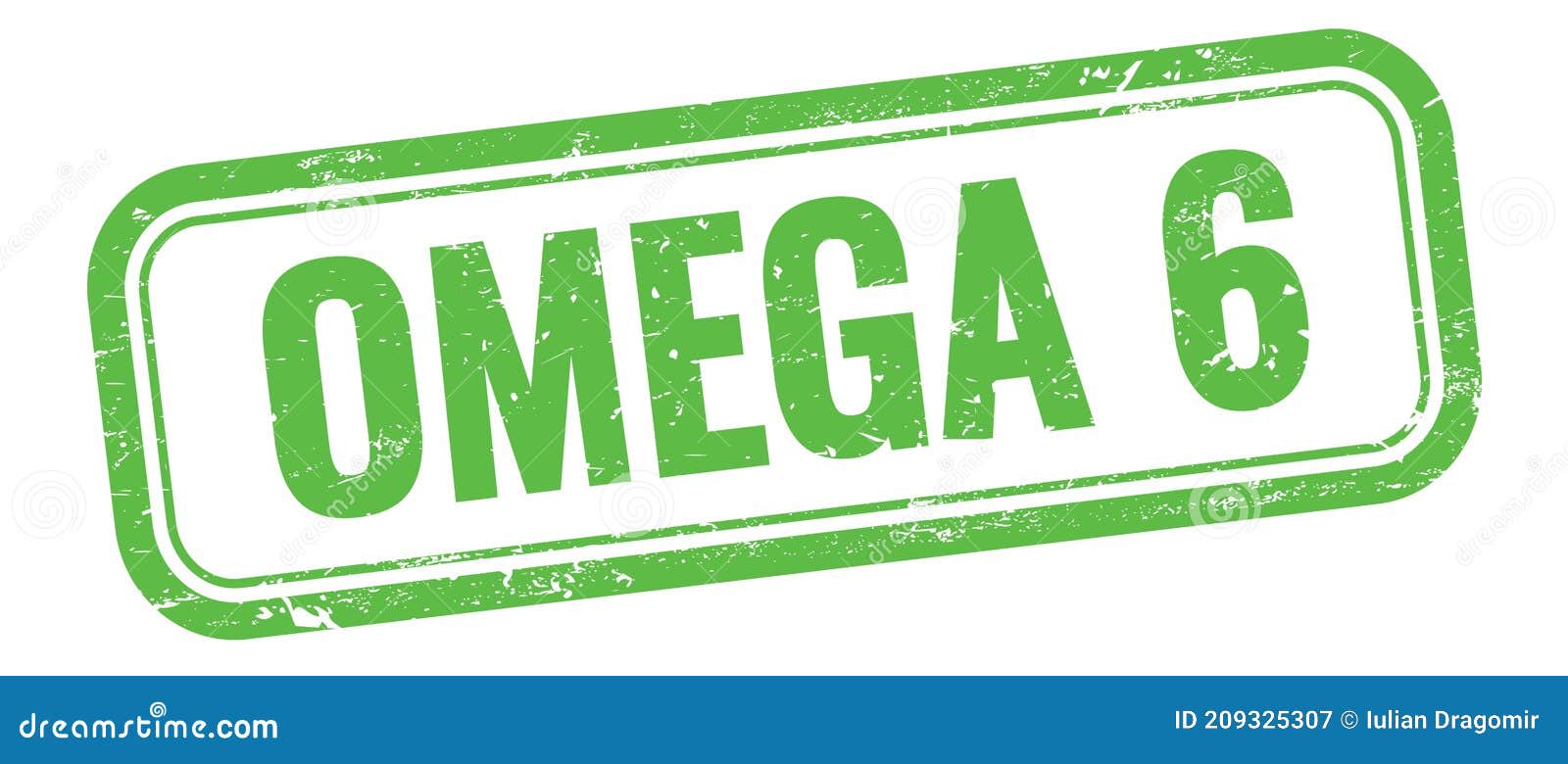 OMEGA 6 Text on Green Grungy Vintage Stamp Stock Illustration ...