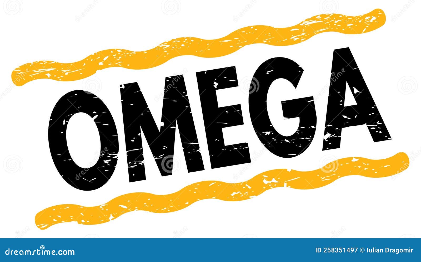 OMEGA Text on Yellow-black Lines Stamp Sign Stock Illustration ...