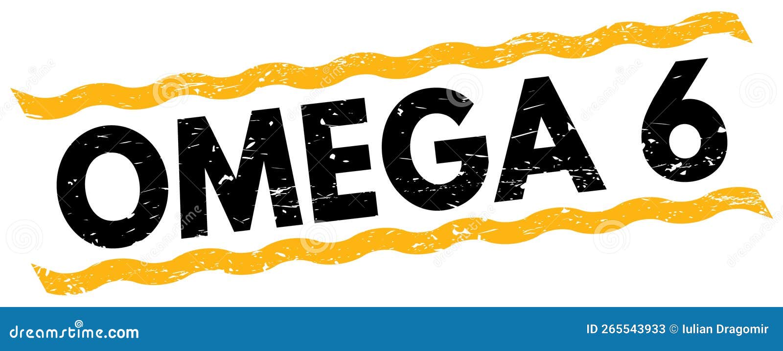 OMEGA 6 Text on Yellow-black Lines Stamp Sign Stock Illustration ...