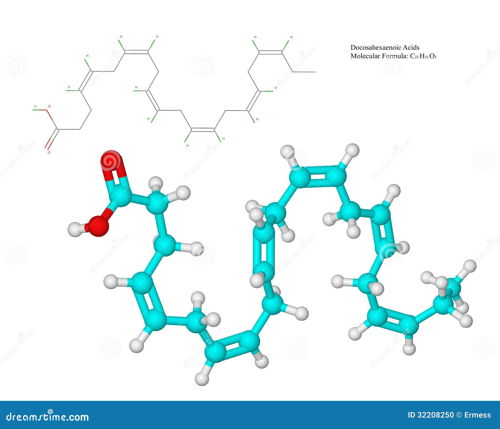 Omega-3 vetzuur (DHA) stock illustratie. Illustration of zuren - 32208250