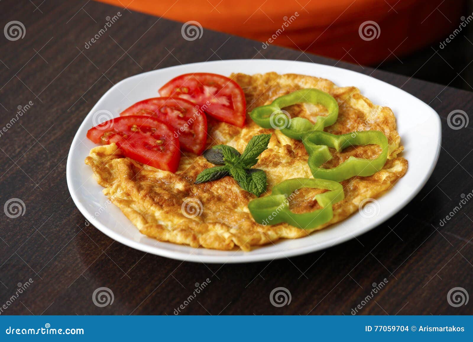 Omelet for Breakfast on Plate Stock Photo - Image of yellow, cheese ...