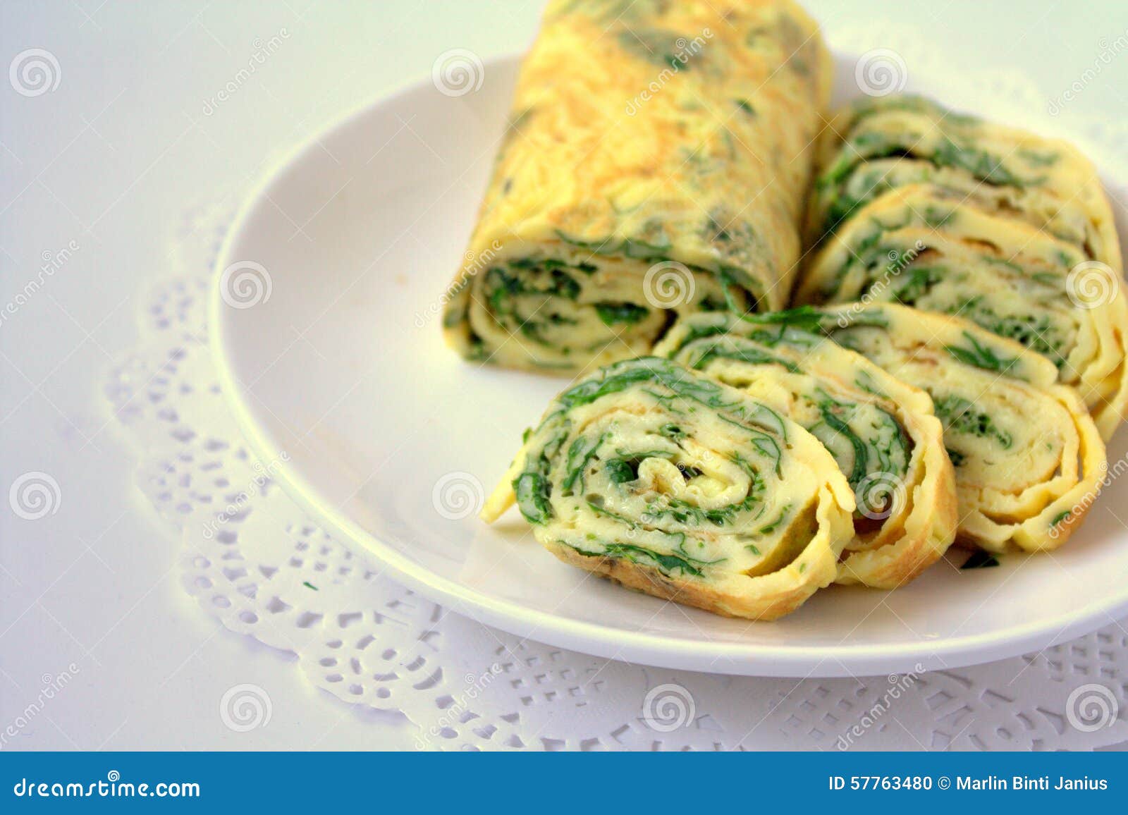 Omelet Egg Rolls stock photo. Image of gourmet, green - 57763480