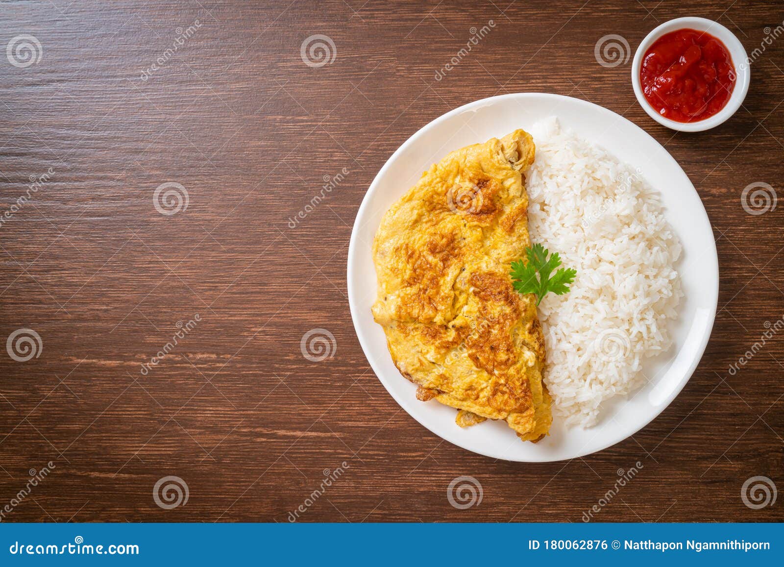 Omelet or Omelette with Rice Stock Photo - Image of dinner, omurice ...