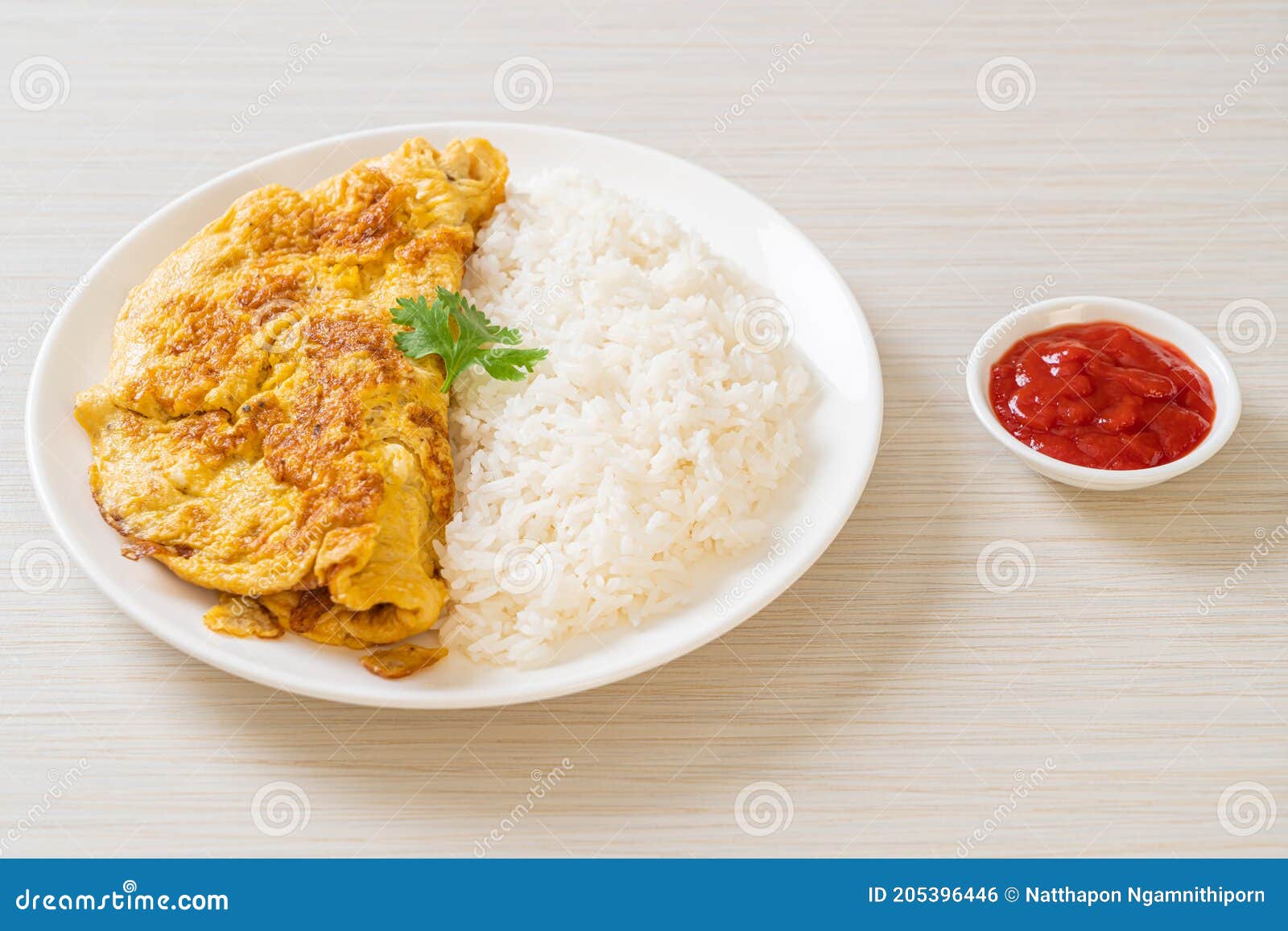 Omelet or Omelette with Rice Stock Photo - Image of traditional ...