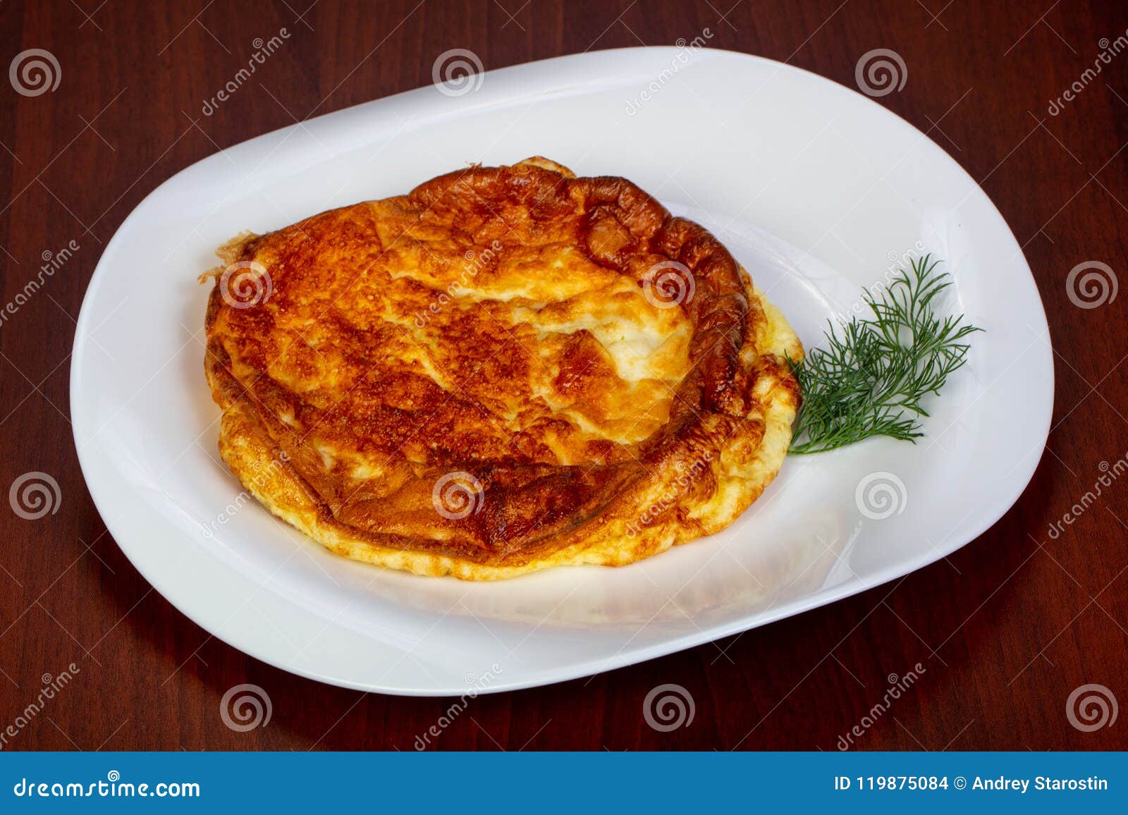 Omelet in the plate stock photo. Image of french, delicious - 119875084