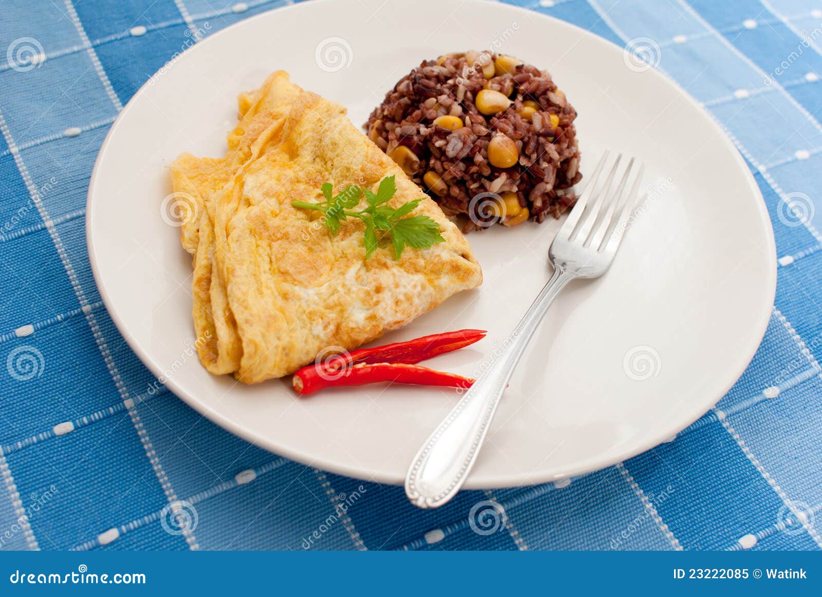 Omelet with rice stock image. Image of mediterranean - 23222085
