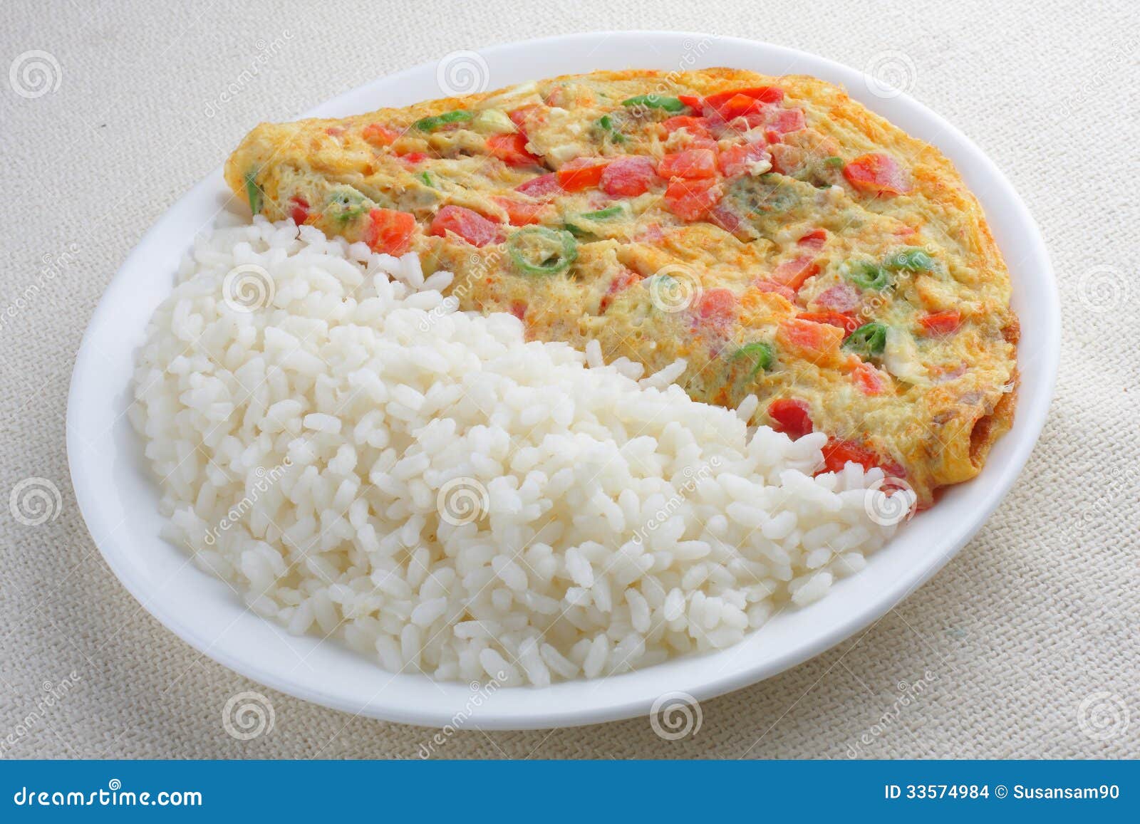 Omelet and rice stock photo. Image of fiber, ingredient - 33574984