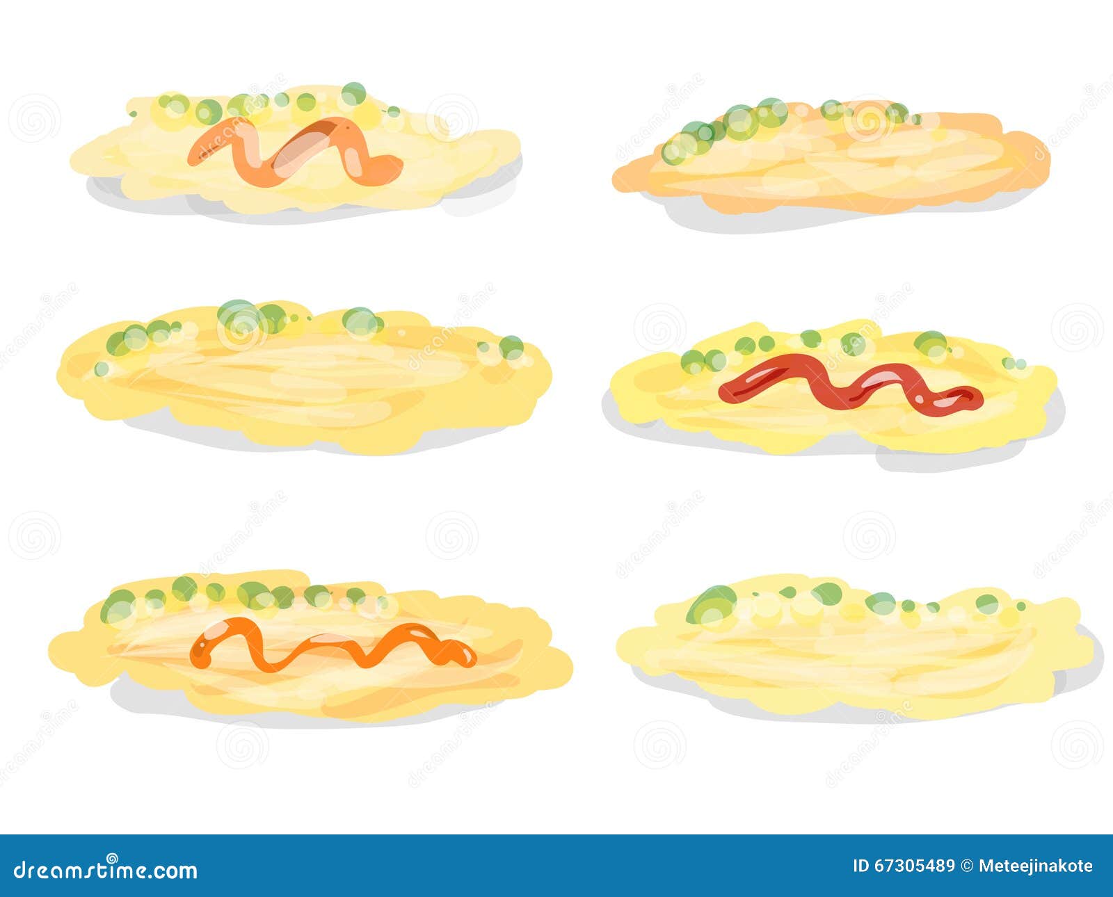 Omelet cooking stock illustration. Illustration of orange - 67305489