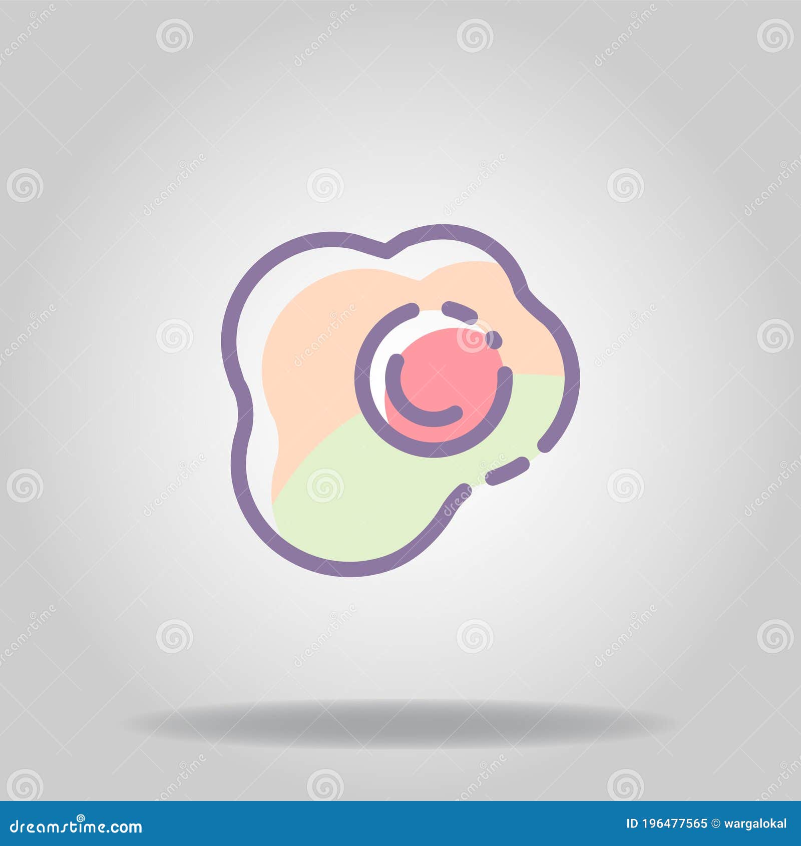 Omelette Icon or Logo in Pastel Color Stock Vector - Illustration of ...