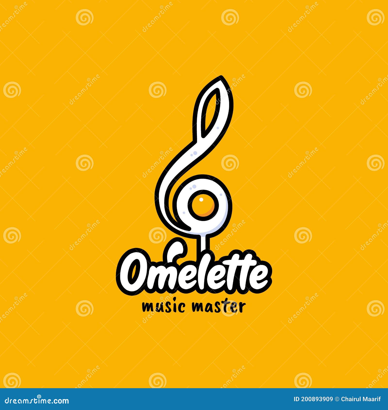 Omelette Music Master Logo Design Stock Illustration - Illustration of ...