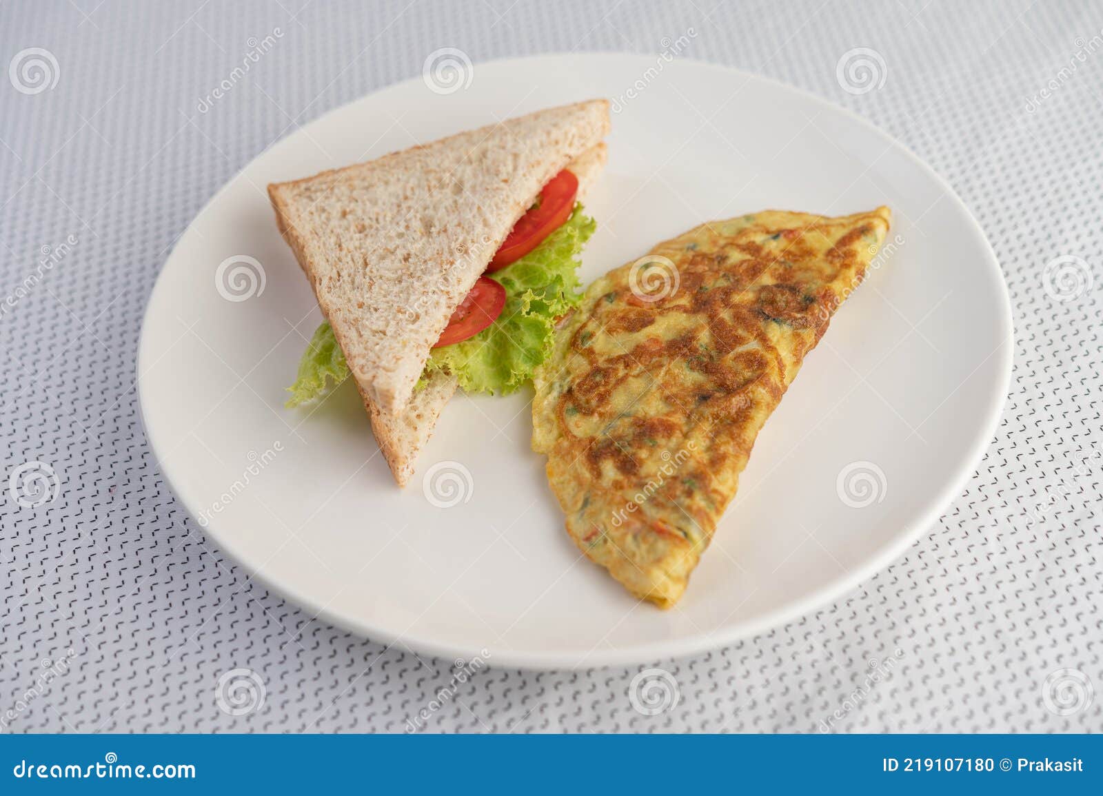 Omelette and Sandwiches are in a Color Palette on a White Background ...