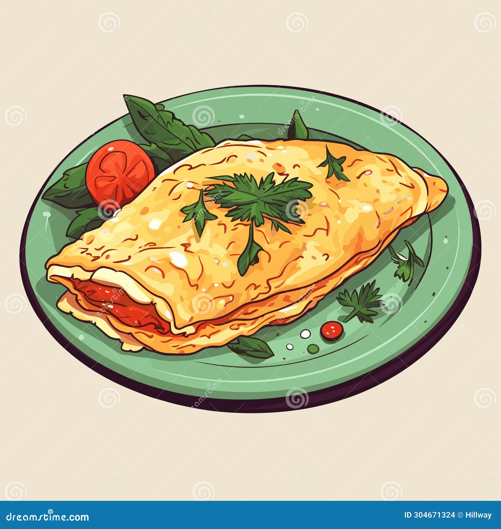 Omelette Scrambled Eggs As Tasty Dishes with Egg Ingredient Served on ...