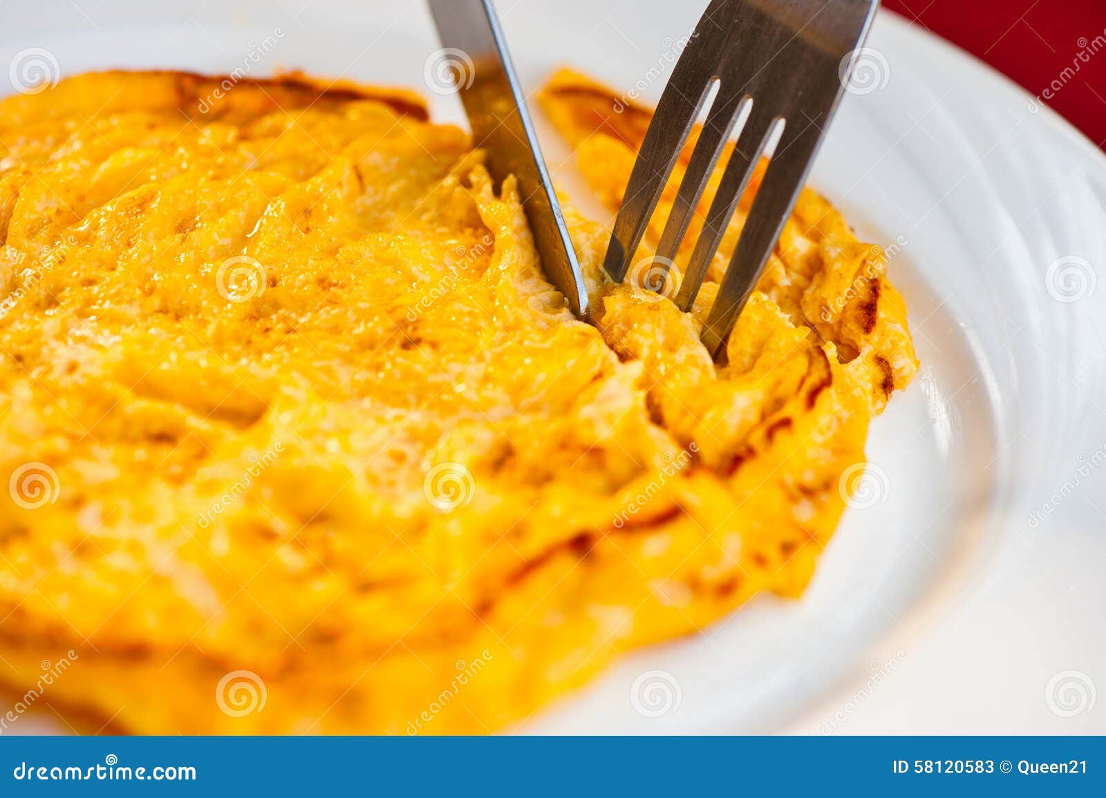Omelette on a White Background Stock Image - Image of roast, dinner ...