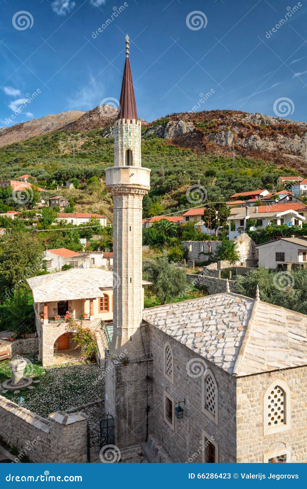 Omerbasic S Mosque in Bar, Montenegro Stock Image - Image of balkans ...
