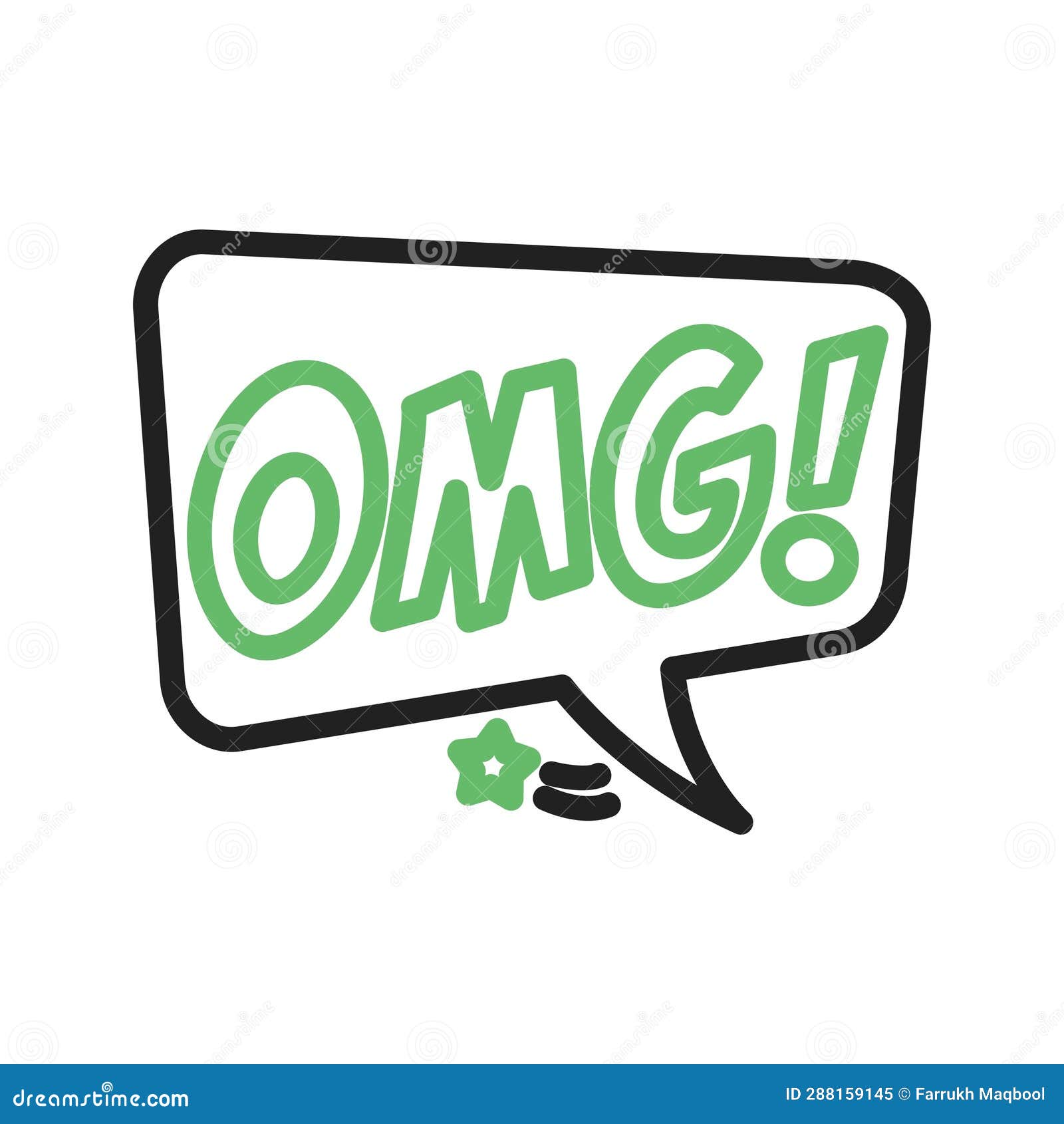 Omg Bubble Icon Image. stock vector. Illustration of symbol - 288159145