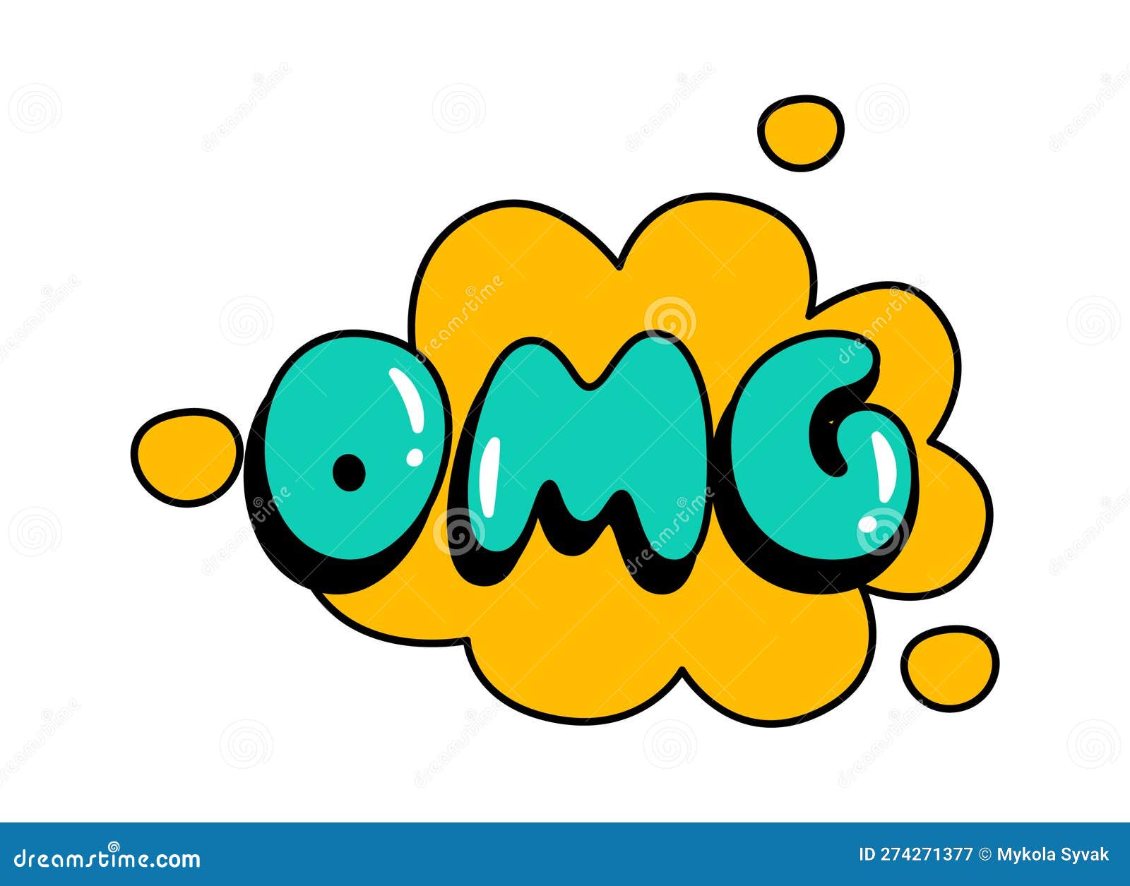 Omg Comic Sticker stock vector. Illustration of element - 274271377