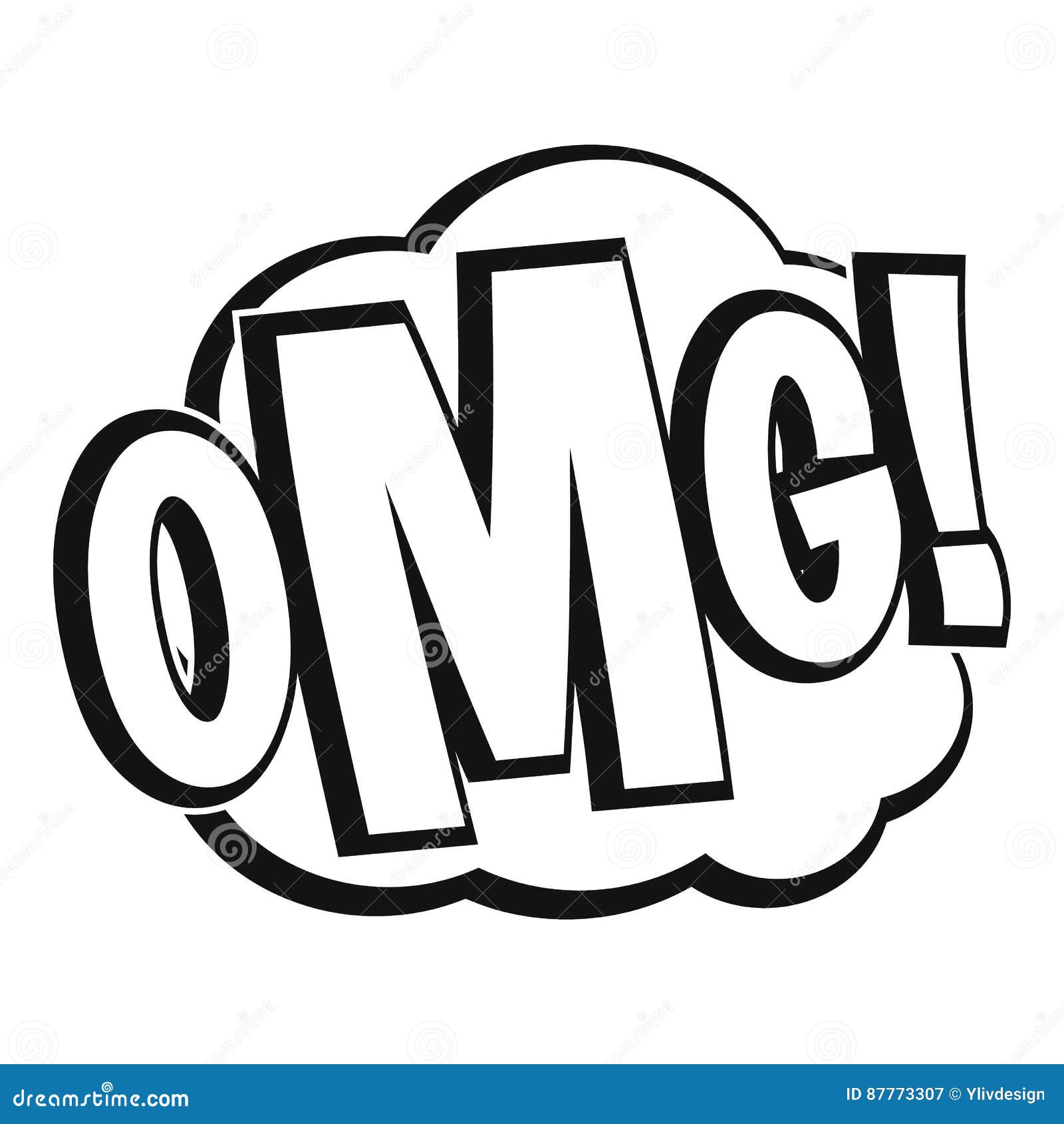 OMG, Comic Text Speech Bubble Icon, Simple Style Stock Vector ...