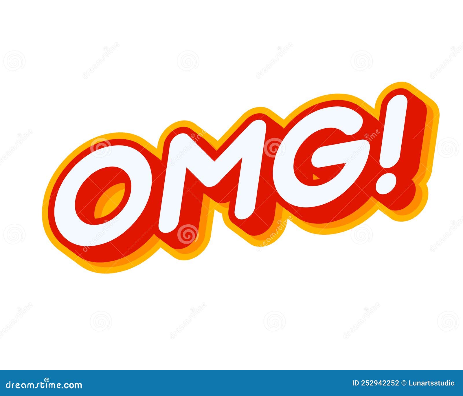 OMG 3d Effect Phrase Lettering Isolated on White Colourful Text Effect ...