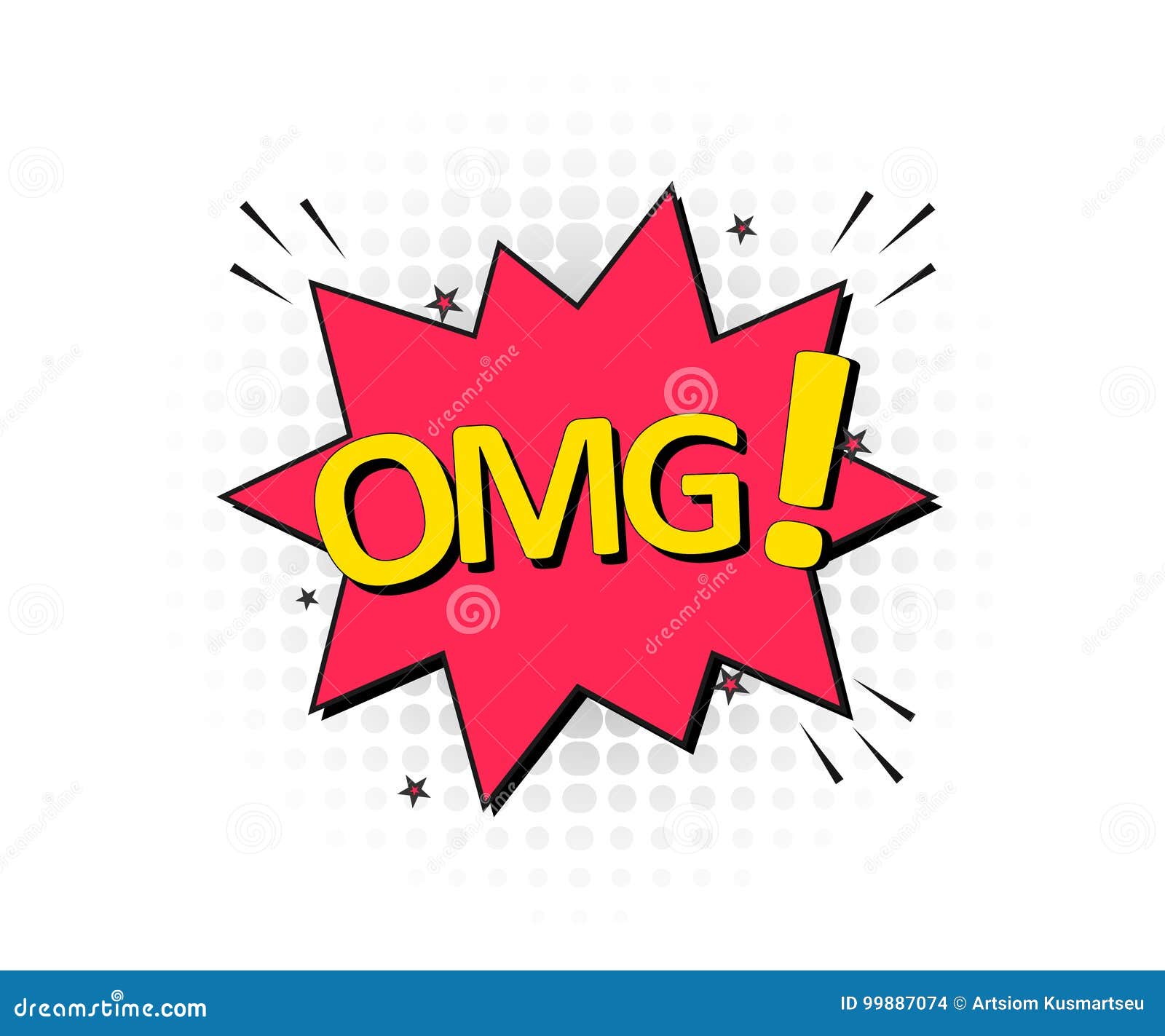 Omg label icon stock vector. Illustration of label, expression - 99887074