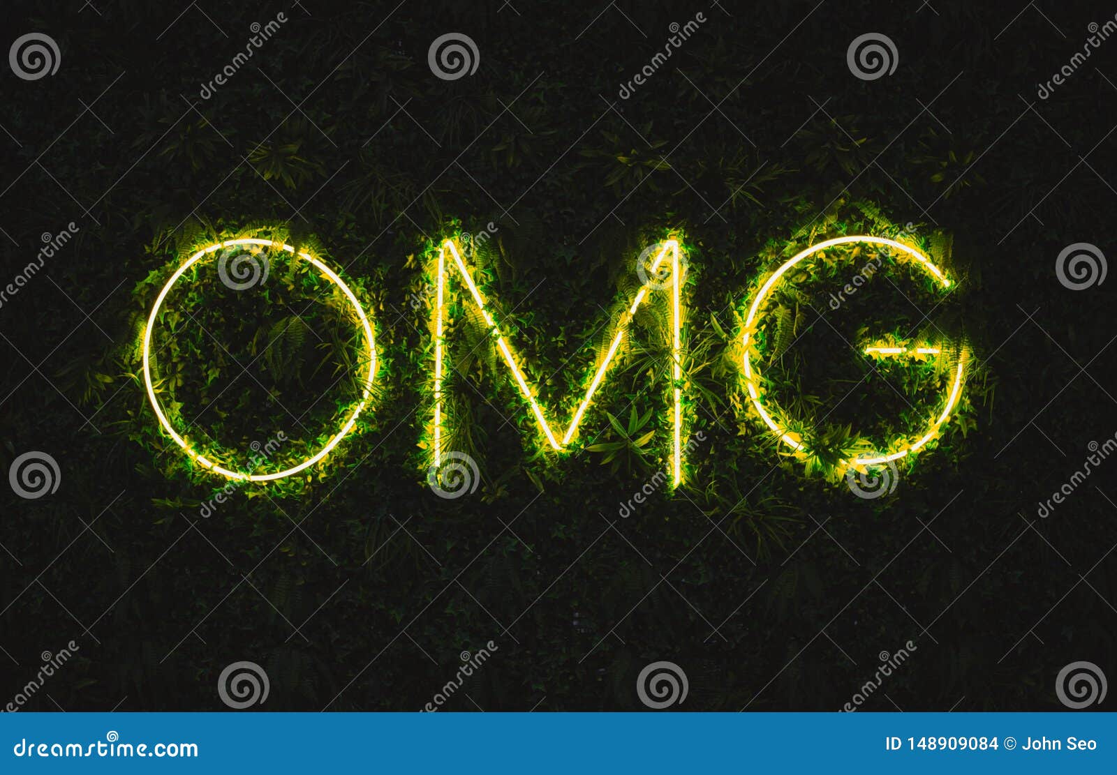 Omg oh my god neon sign stock photo. Image of glowing - 148909084