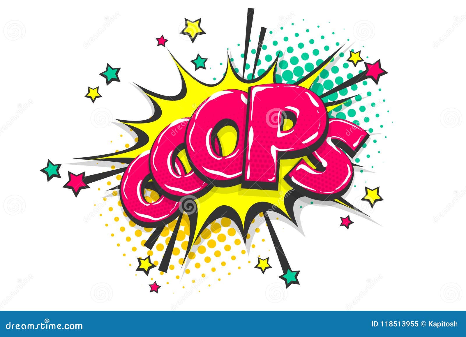 Omg Ouch Oops Pop Art Comic Text Speech Bubble Cartoon Vector ...