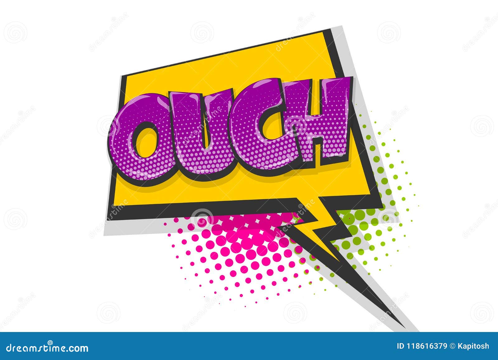 Omg Ouch Oops Pop Art Comic Text Speech Bubble Cartoon Vector ...