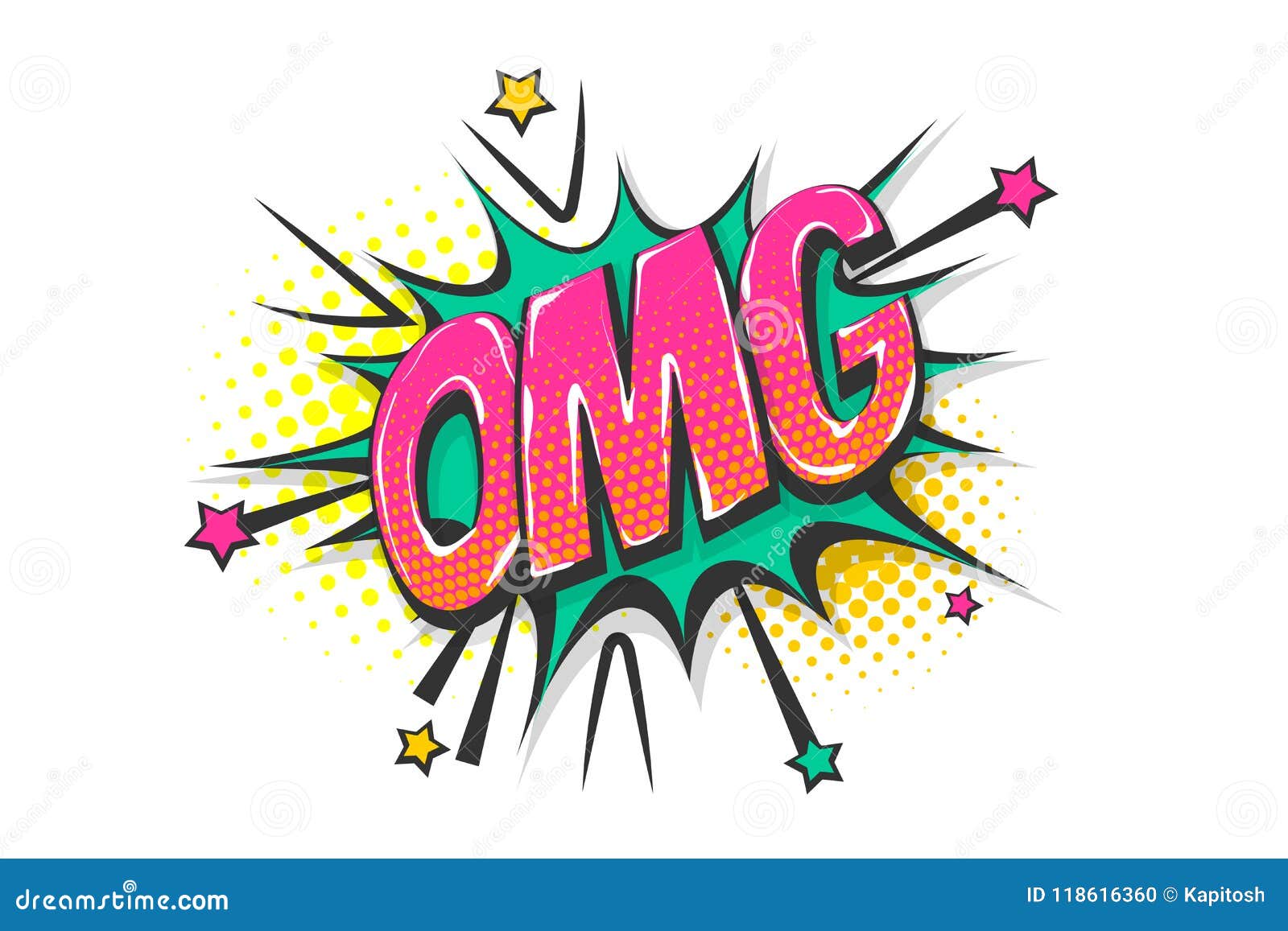 Omg Pop Art Comic Book Text Speech Bubble Stock Vector - Illustration ...