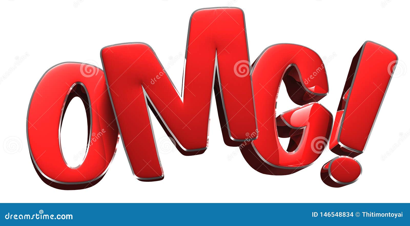 Omg Red 3D.with Clipping Path Stock Illustration - Illustration of ...