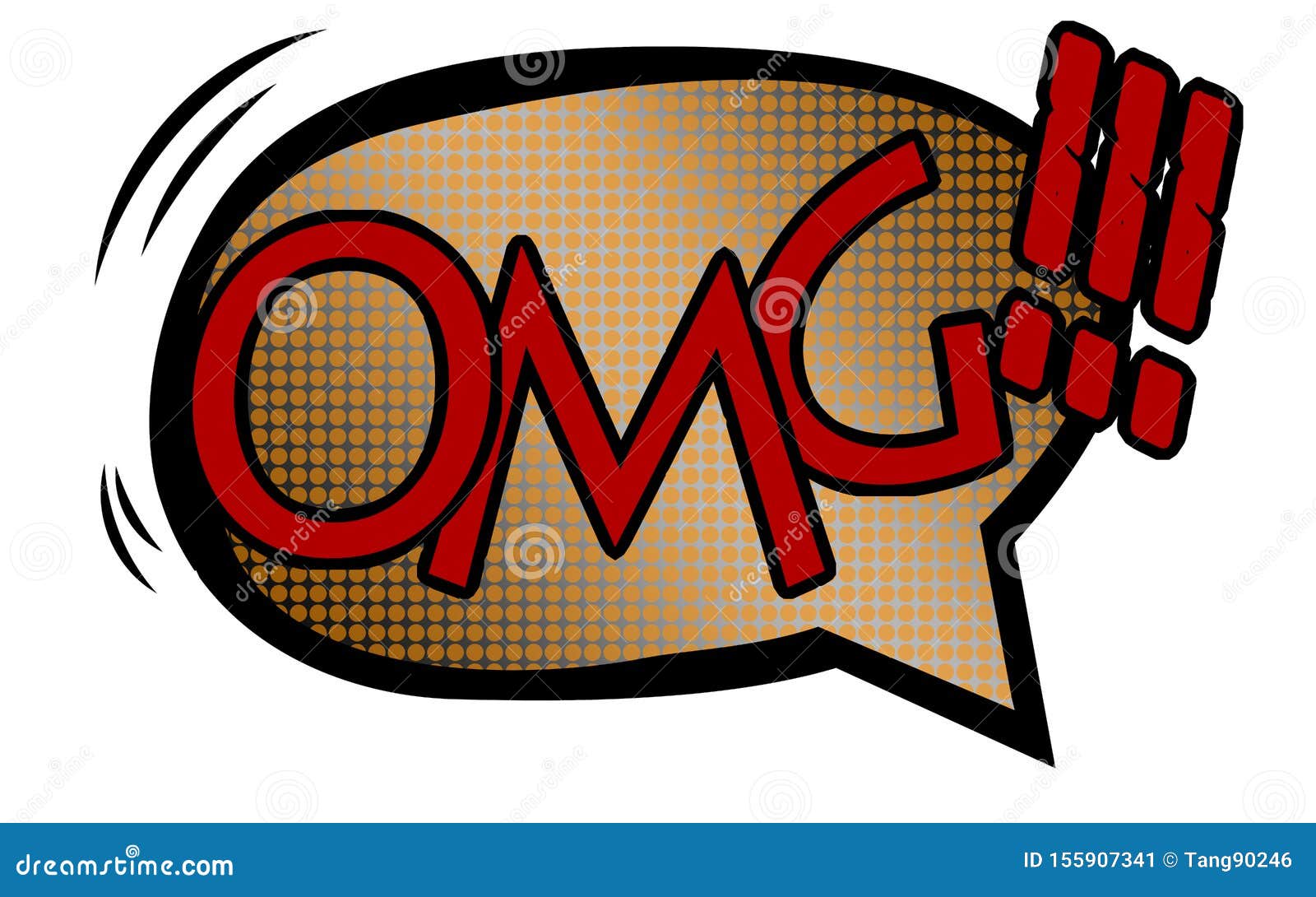 OMG Text with Comic Book Style Stock Illustration - Illustration of ...