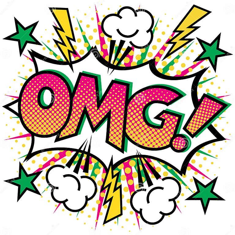 OMG! Text Design stock vector. Illustration of background - 105655592