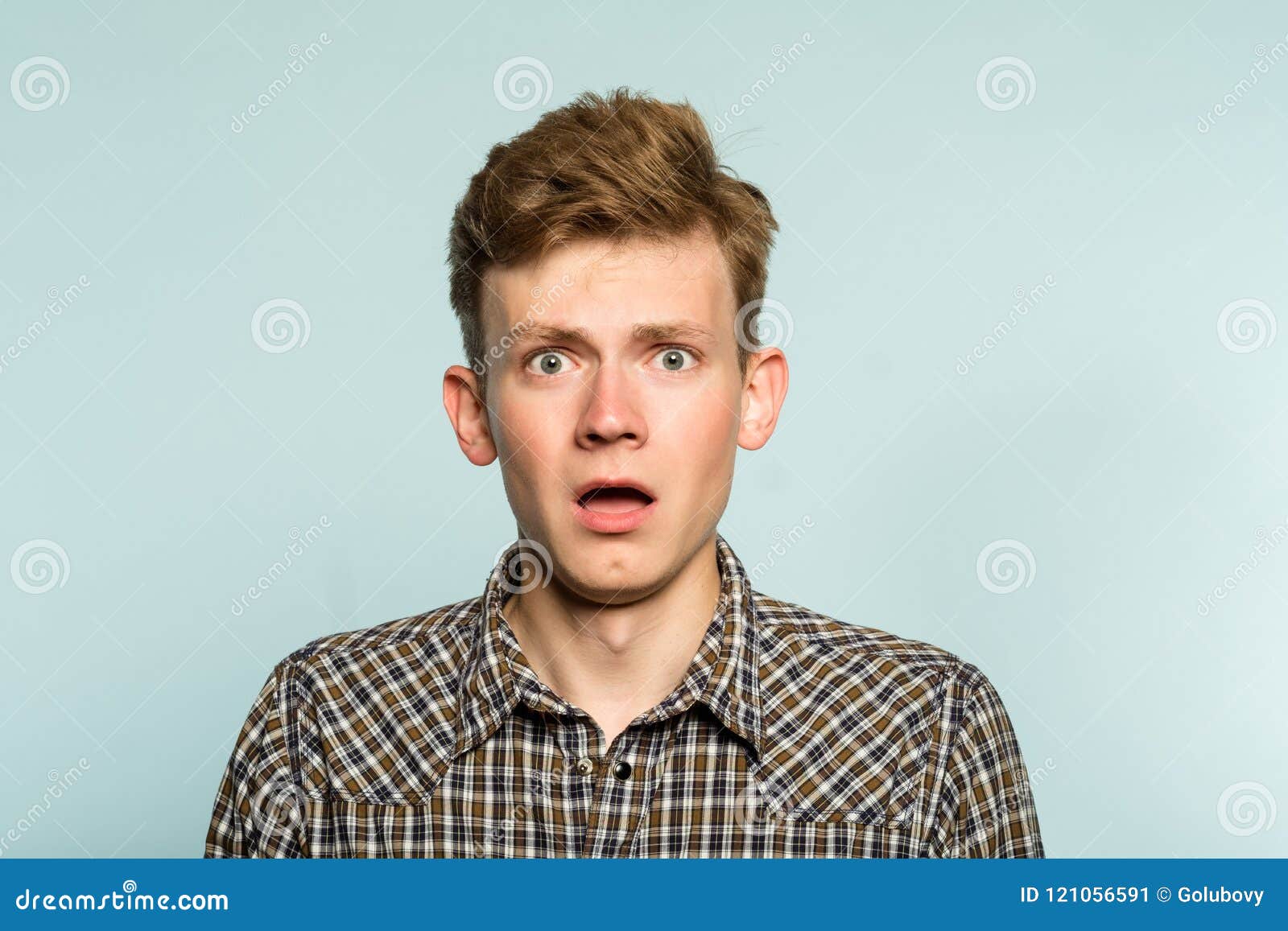 Omg Unbelievable Shock Man Open Mouth Emotion Stock Image Image Of