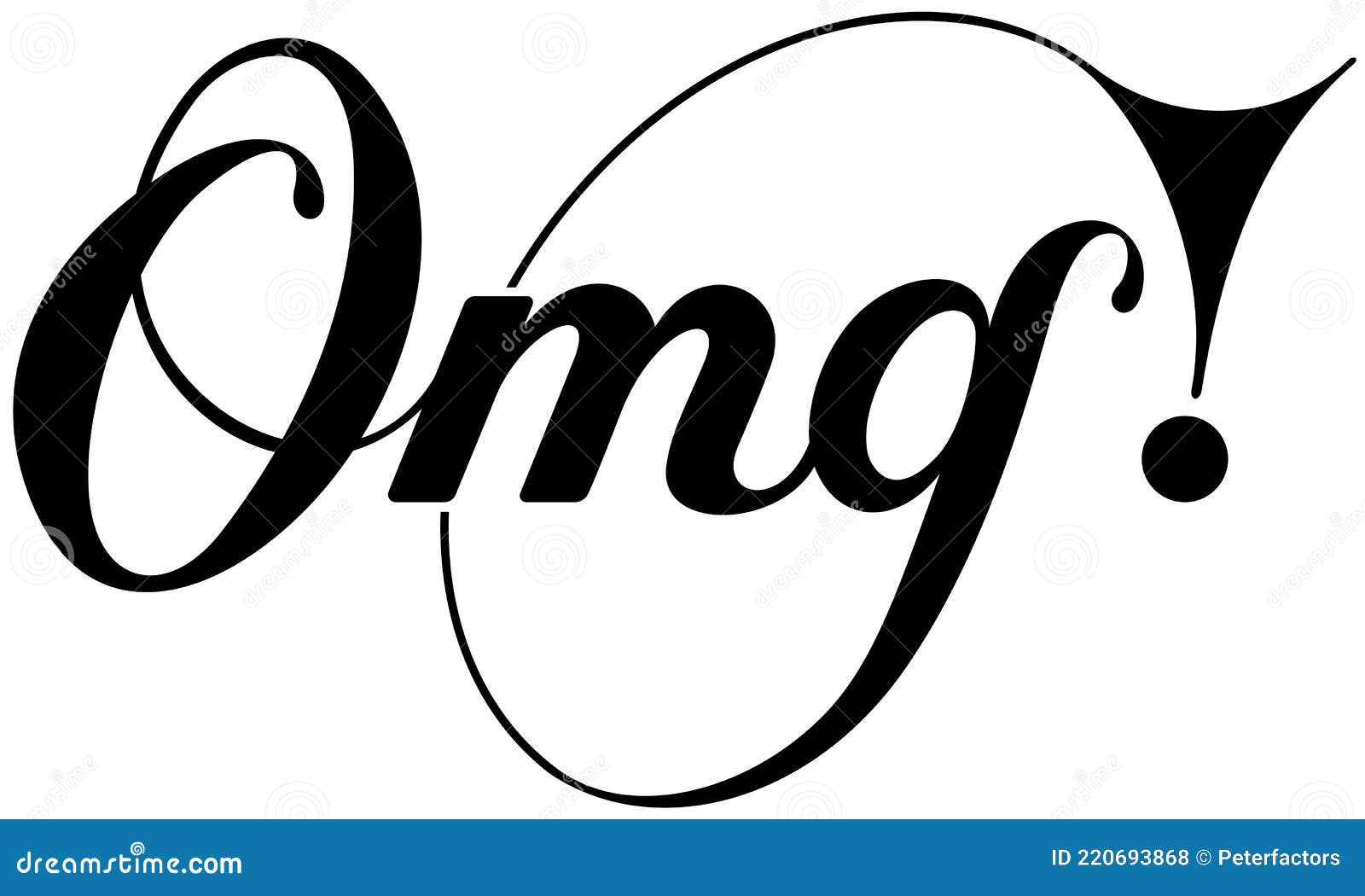 OMG - Custom Calligraphy Text Stock Vector - Illustration of vector ...
