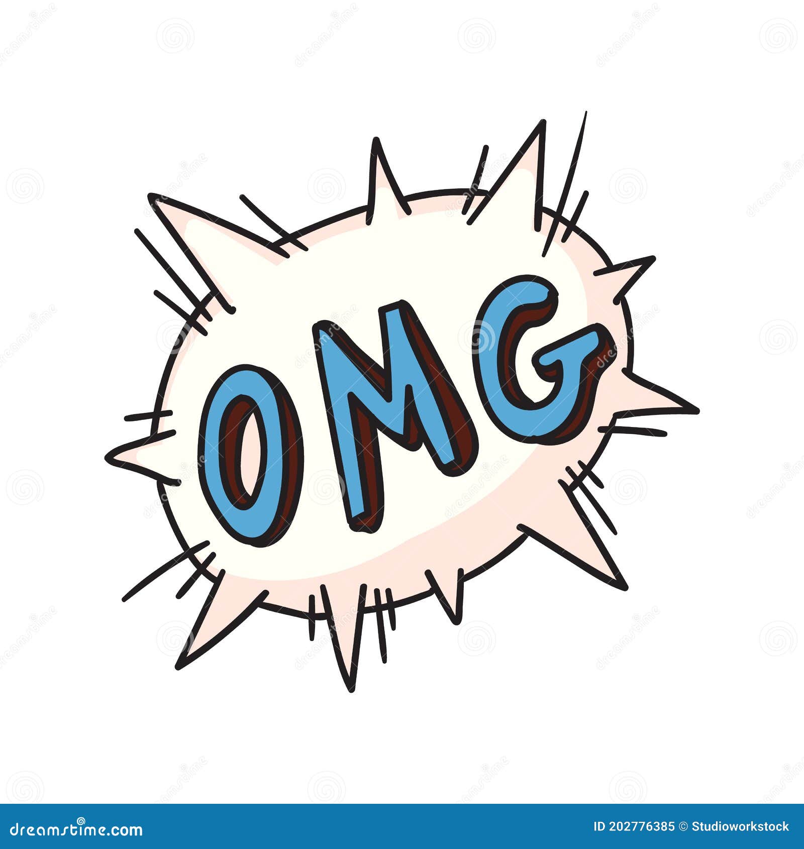 Omg Word on Exploding Balloon Stock Illustration - Illustration of ...