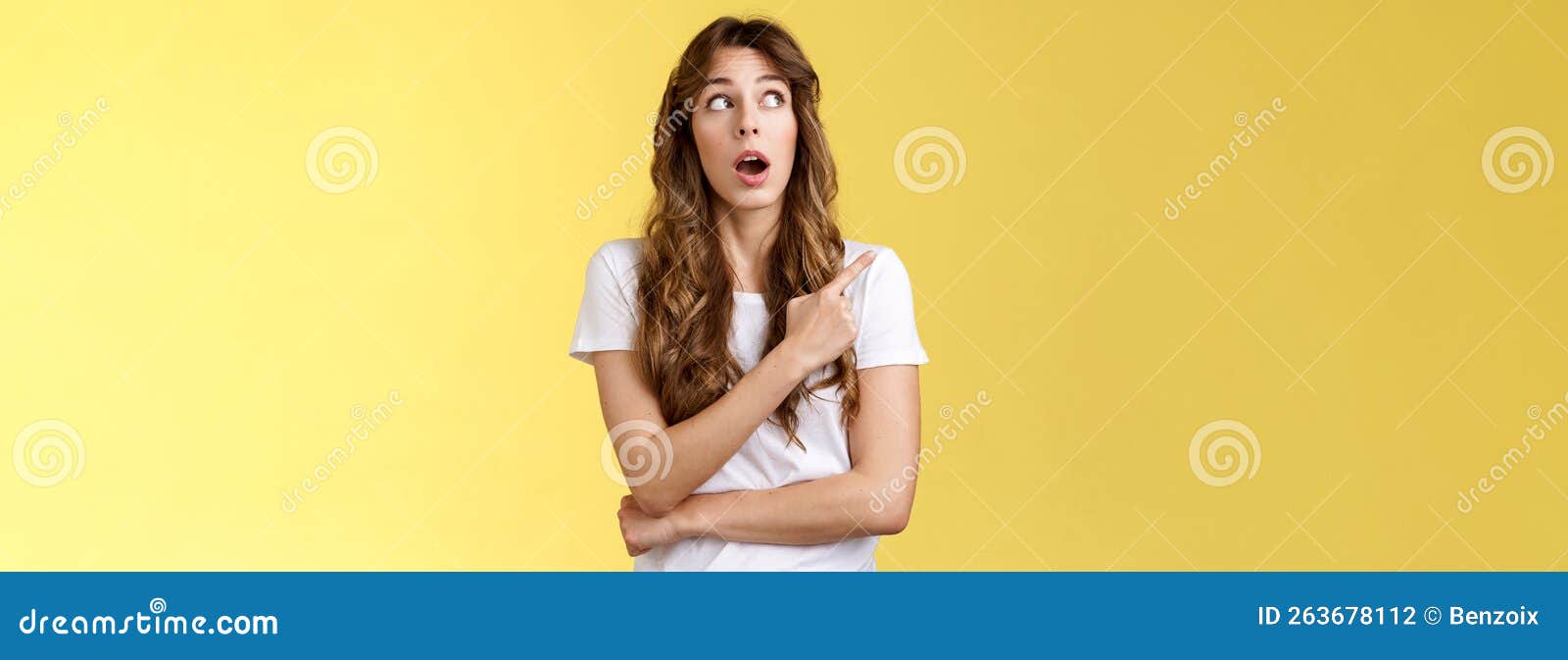 Omg Wow No Way Impressed Speechless Stunned Pretty European Girl Drop Jaw Astonished Open Mouth