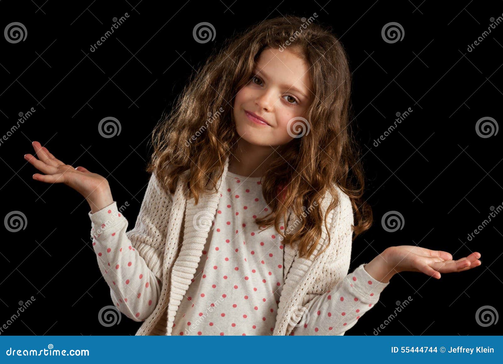 Omhoog Verward Meisje Met Palmen Stock Foto - Image of geheld, jeugd ...