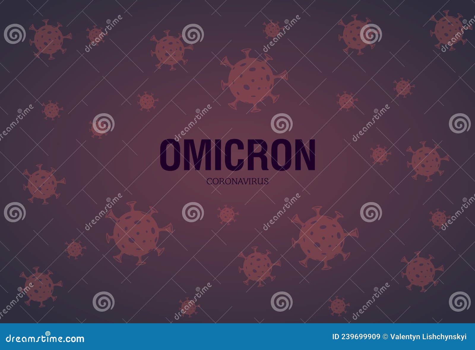Omicron Coronavirus Symbol Banner. Bacterium Background on Dark ...