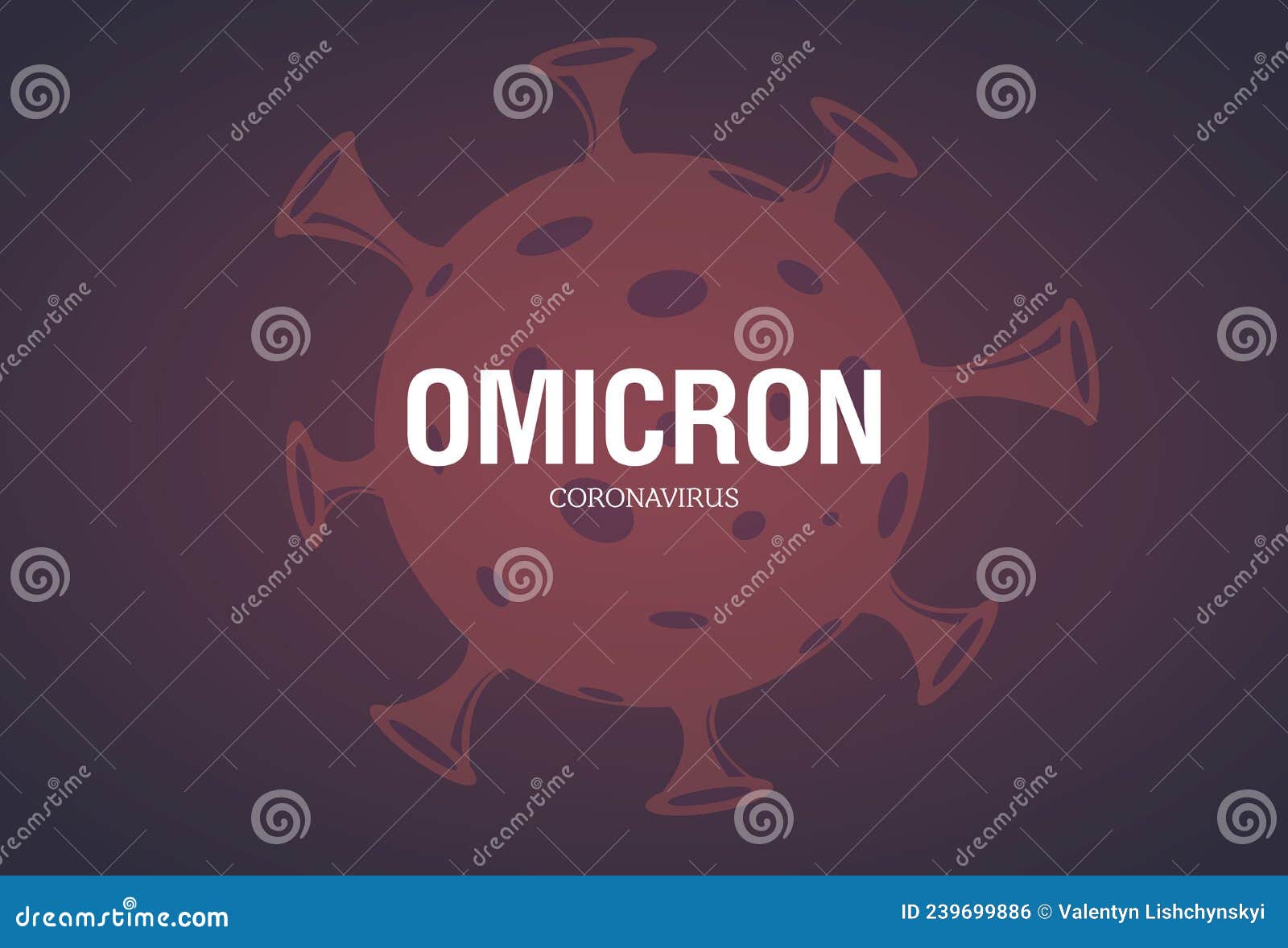 Omicron Coronavirus Symbol Banner. BIG Bacterium on Dark Background ...