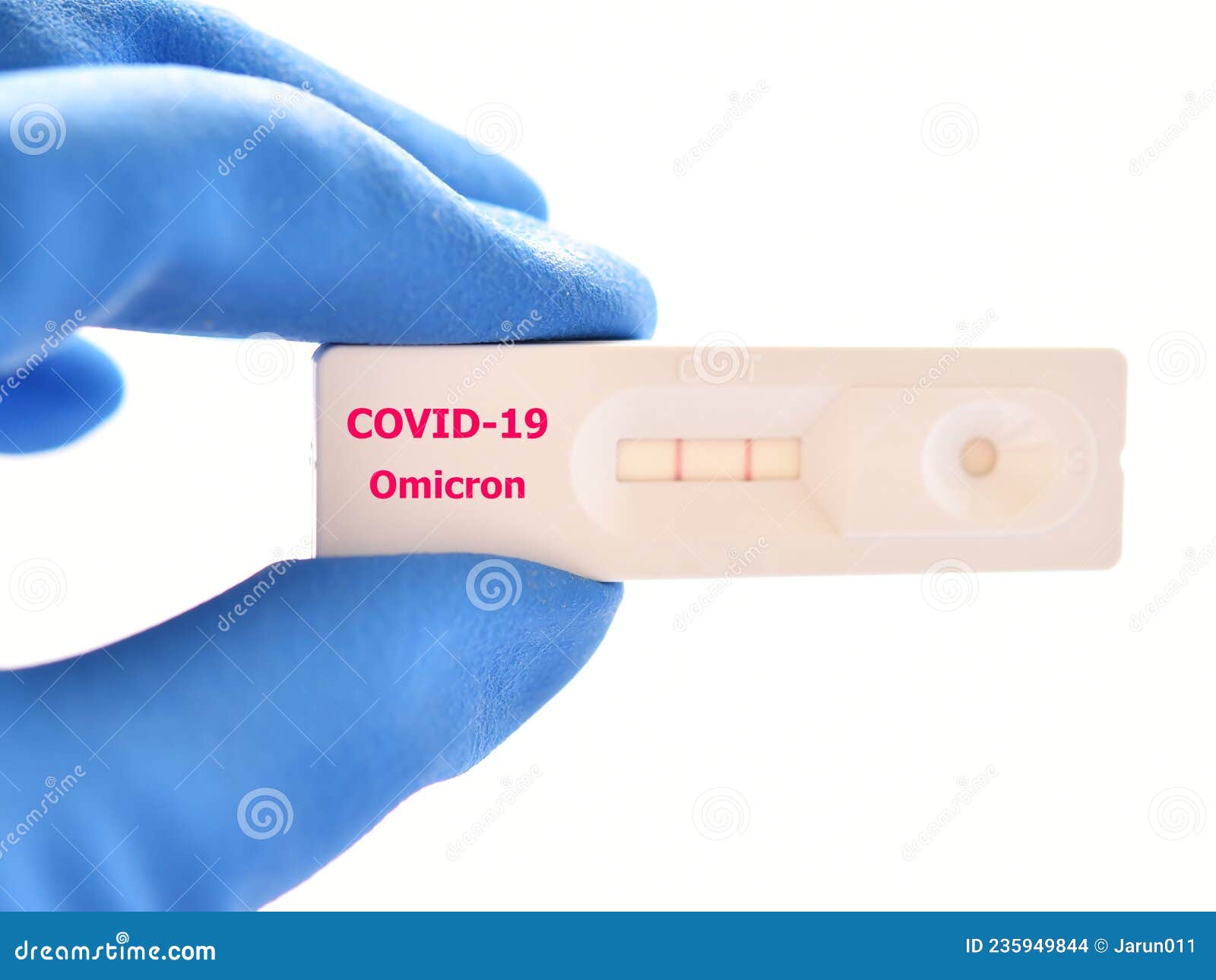 Omicron COVID-19 Positive by Antigen Test Kit or ATK Stock Photo ...