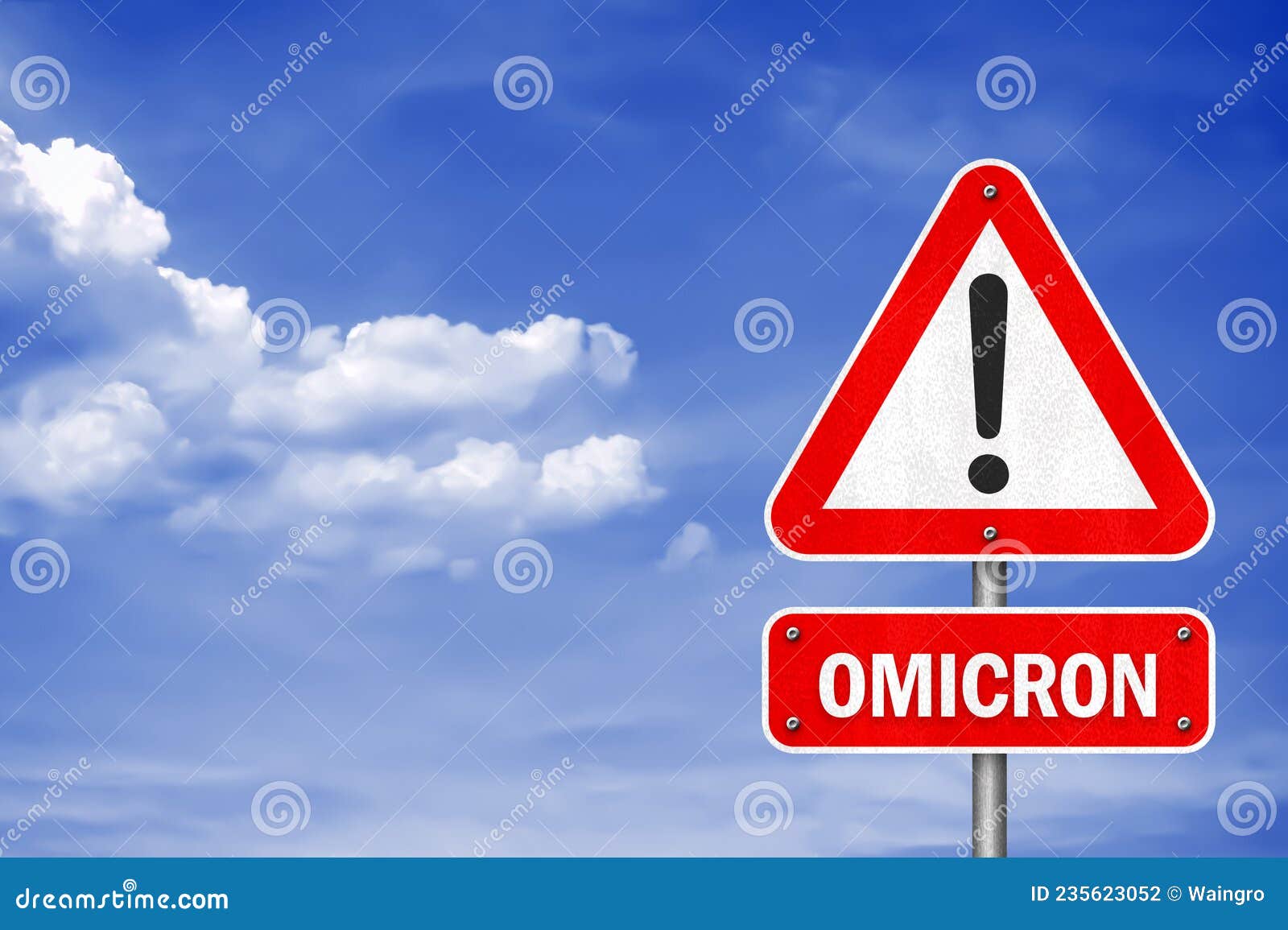 Omicron - Road Sign Information Stock Illustration - Illustration of ...
