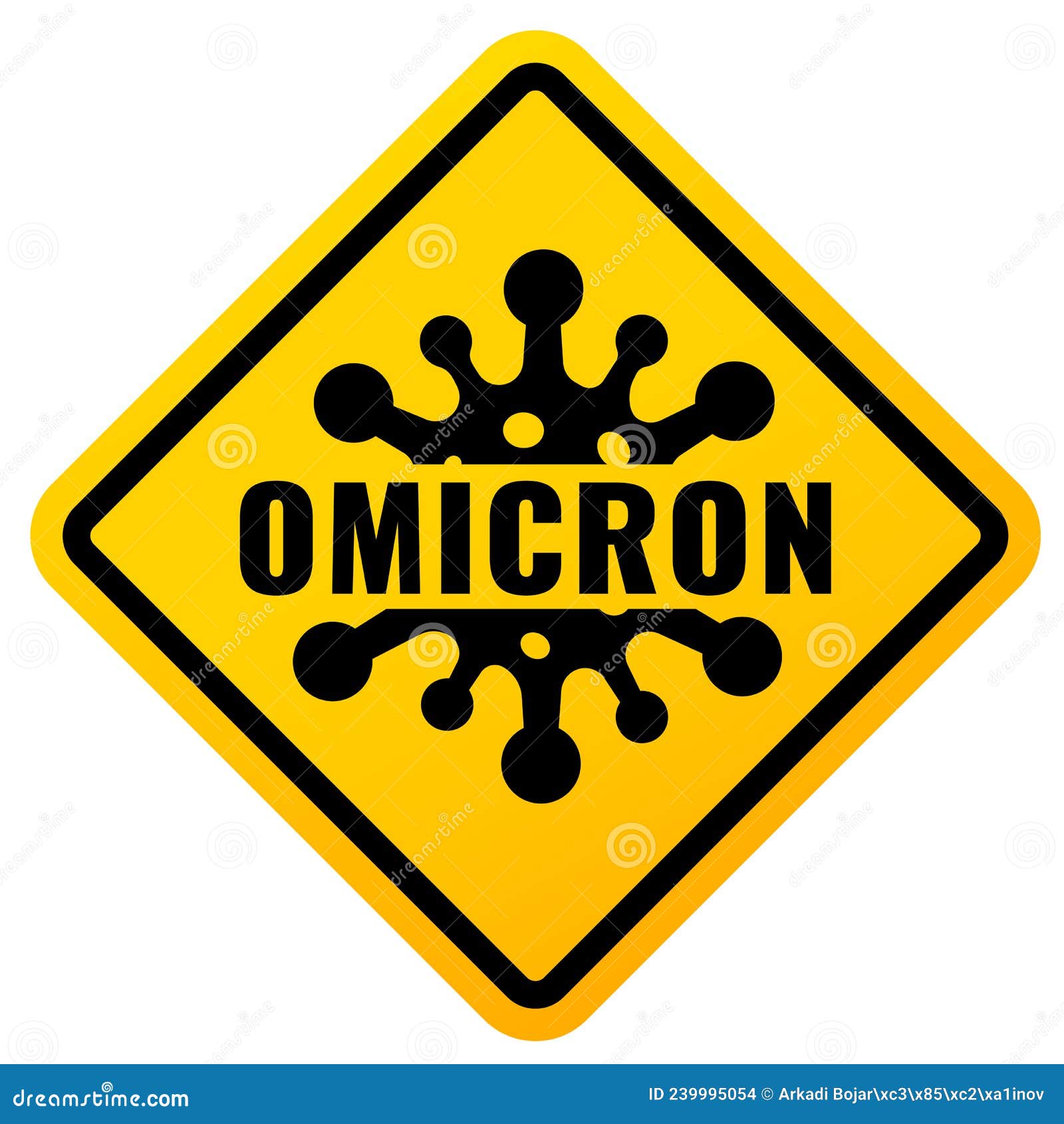 Omicron virus warning sign stock vector. Illustration of graphic ...
