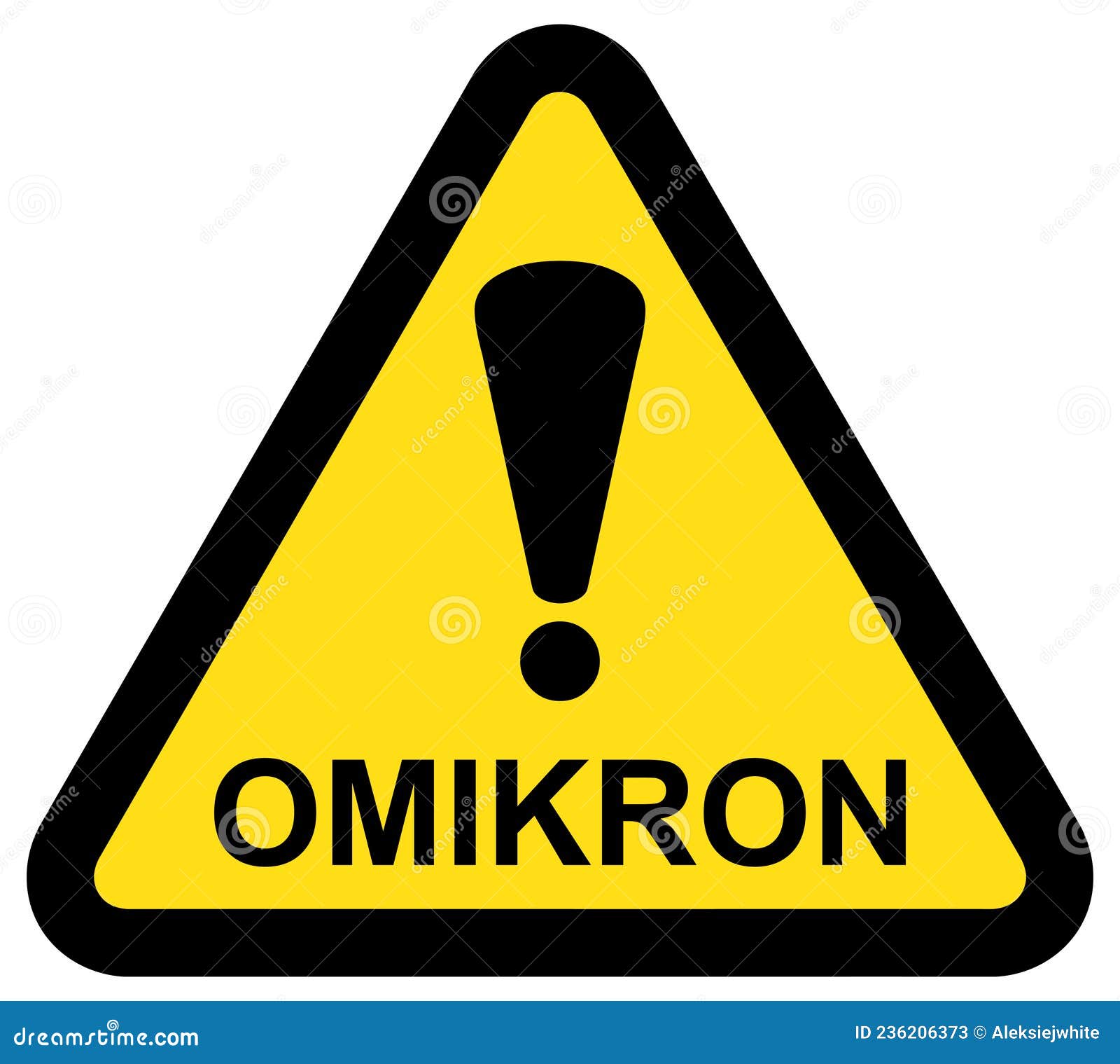 Omikron Coronavirus Yellow Triangle Vector Warning Sign Isolated on ...