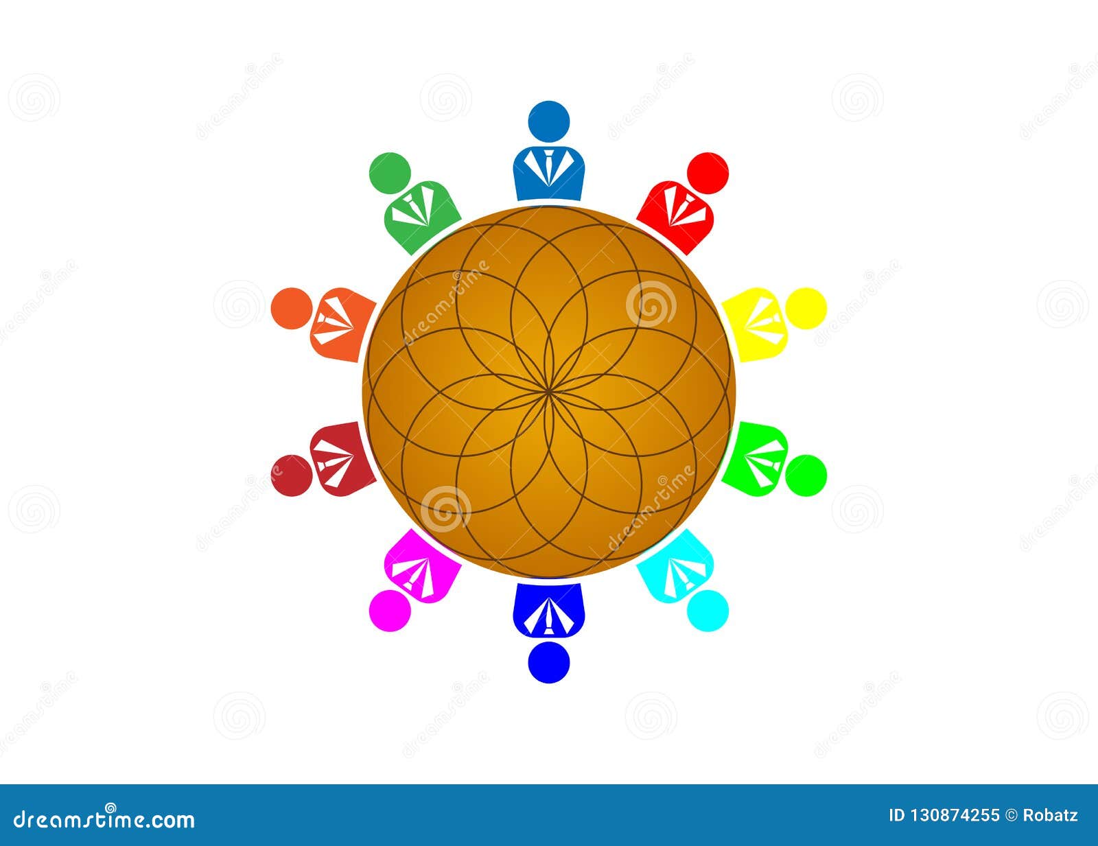 Team Ten People Logo. Concept of Group of People Meeting Collaboration ...