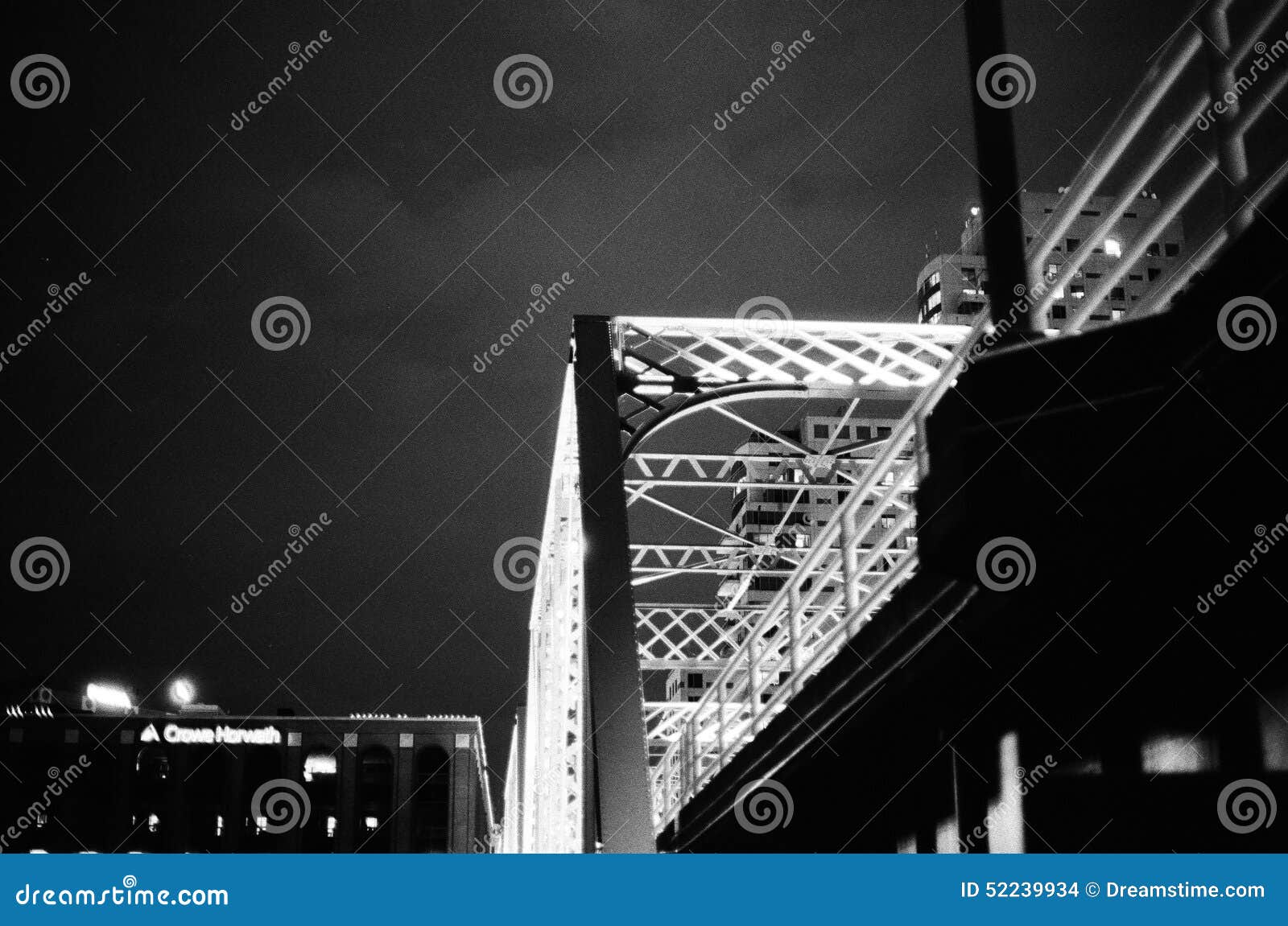 Ominous Bridge stock photo. Image of footbridge, pedestrians - 52239934