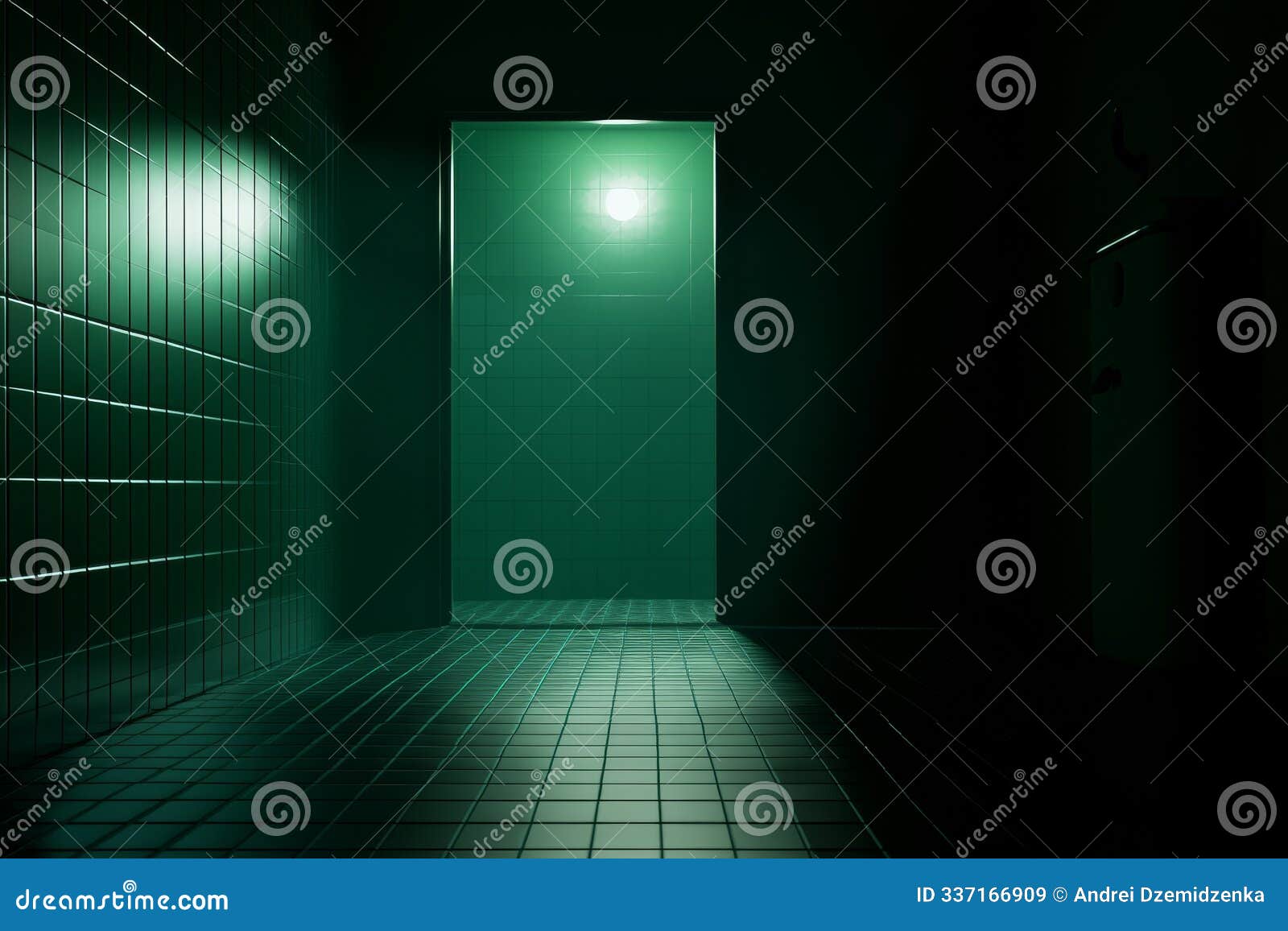 An Ominous Glowing Gate Marks the End of a Dark Futuristic Corridor ...