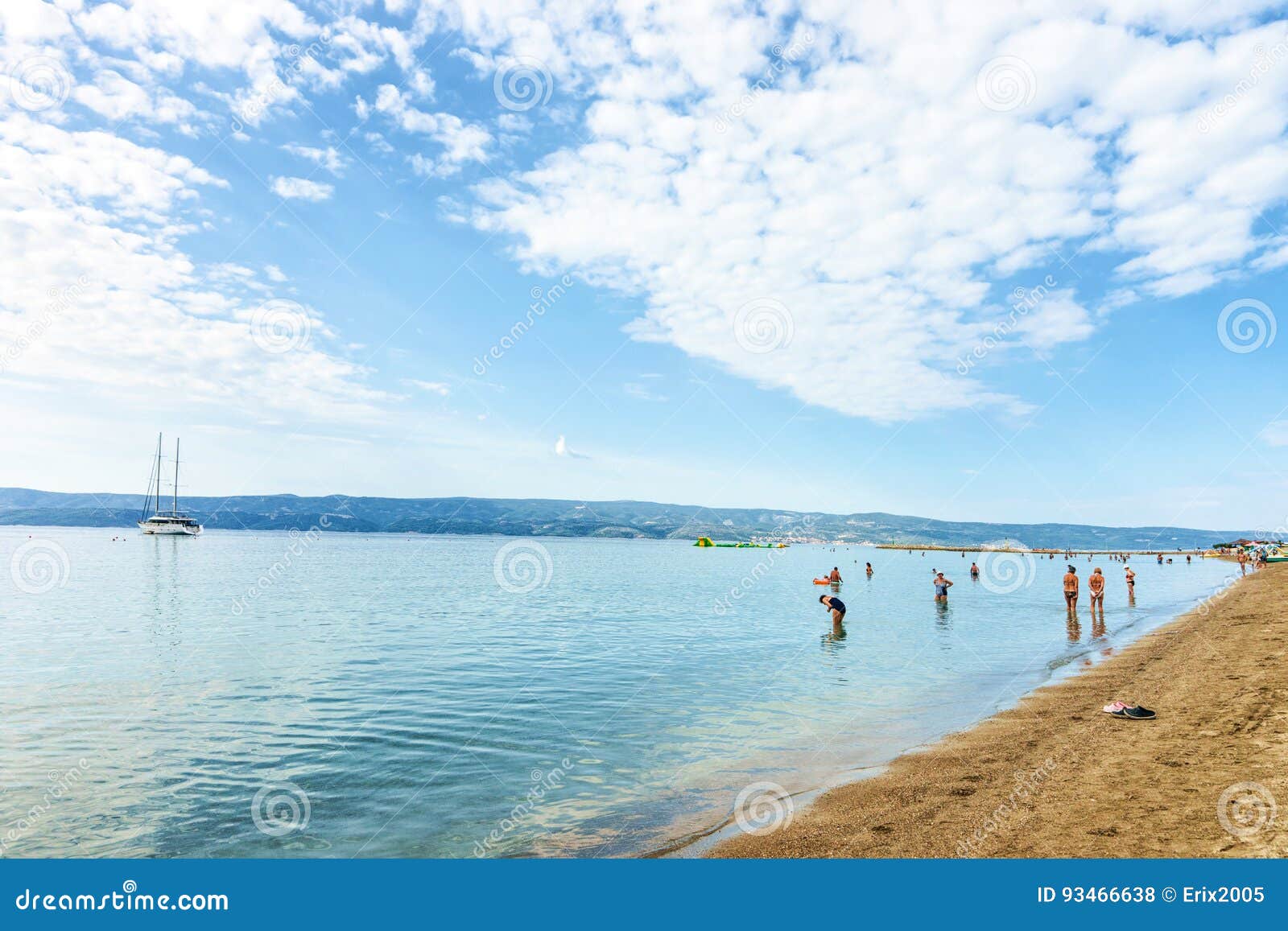 People at beach in Omis editorial stock photo. Image of river - 93466638