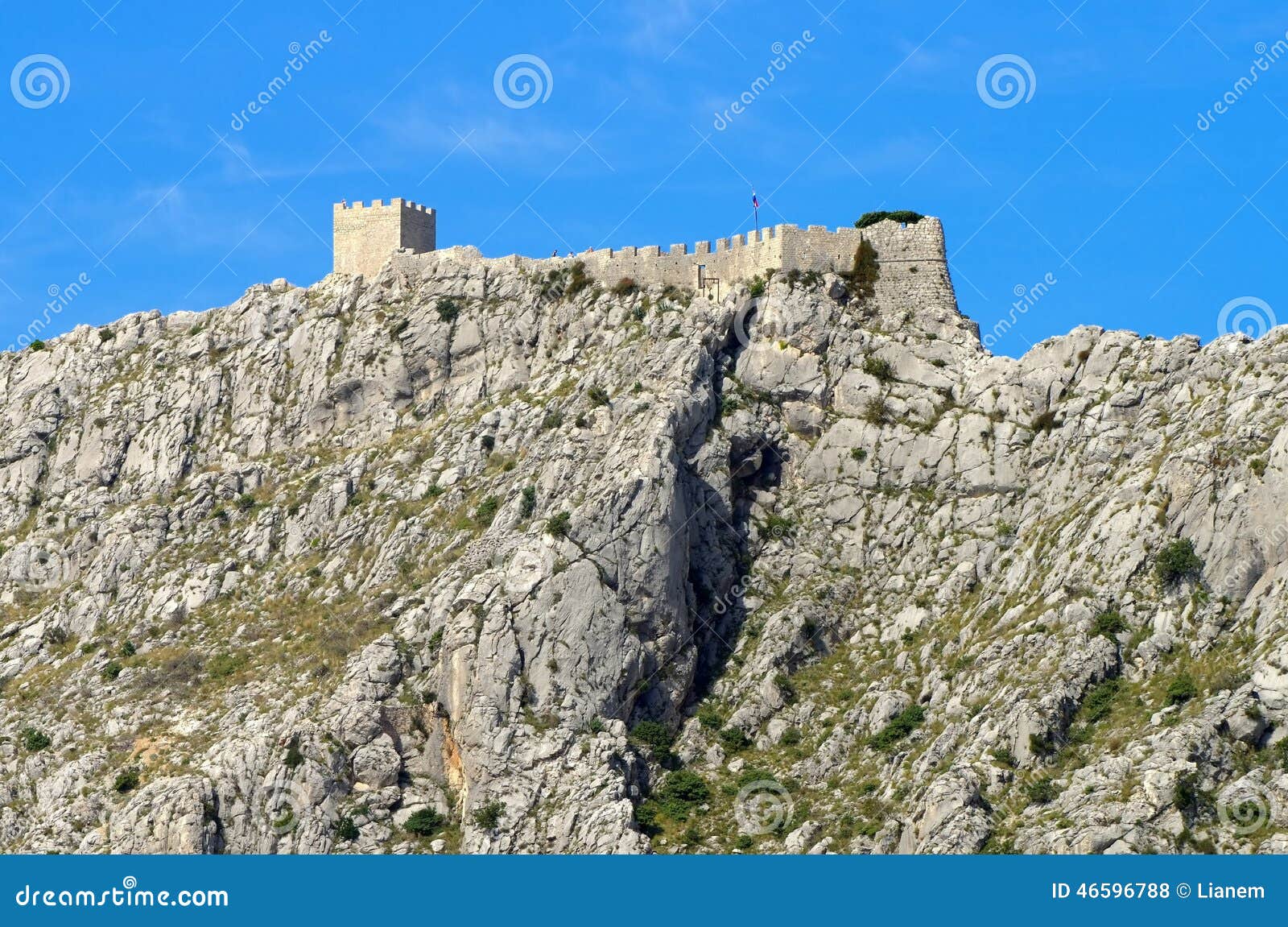 Omis Fortica stock photo. Image of fortress, house, wall - 46596788
