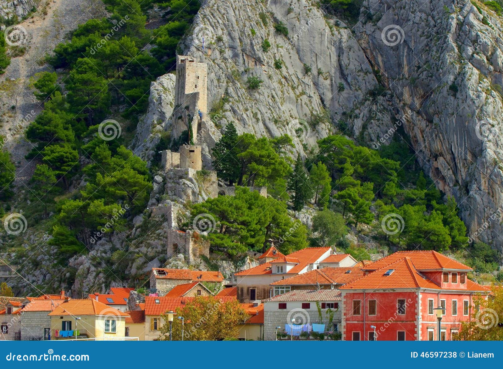 Omis Mirabella Fortress stock photo. Image of rock, house - 46597238