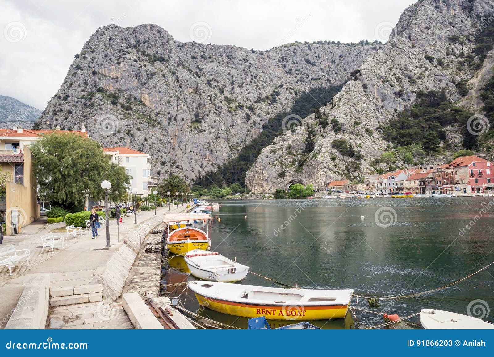Omis town, Croatia editorial stock photo. Image of medieval - 91866203