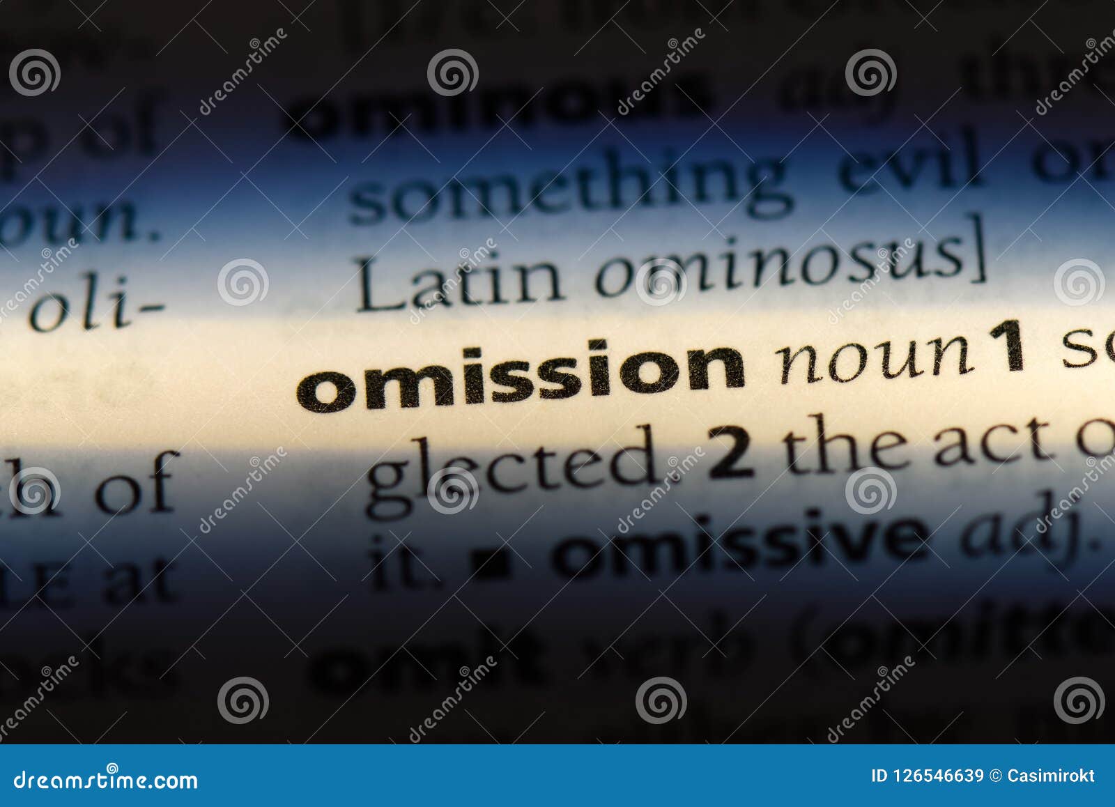 Omission stock image. Image of isolated, info, english - 126546639